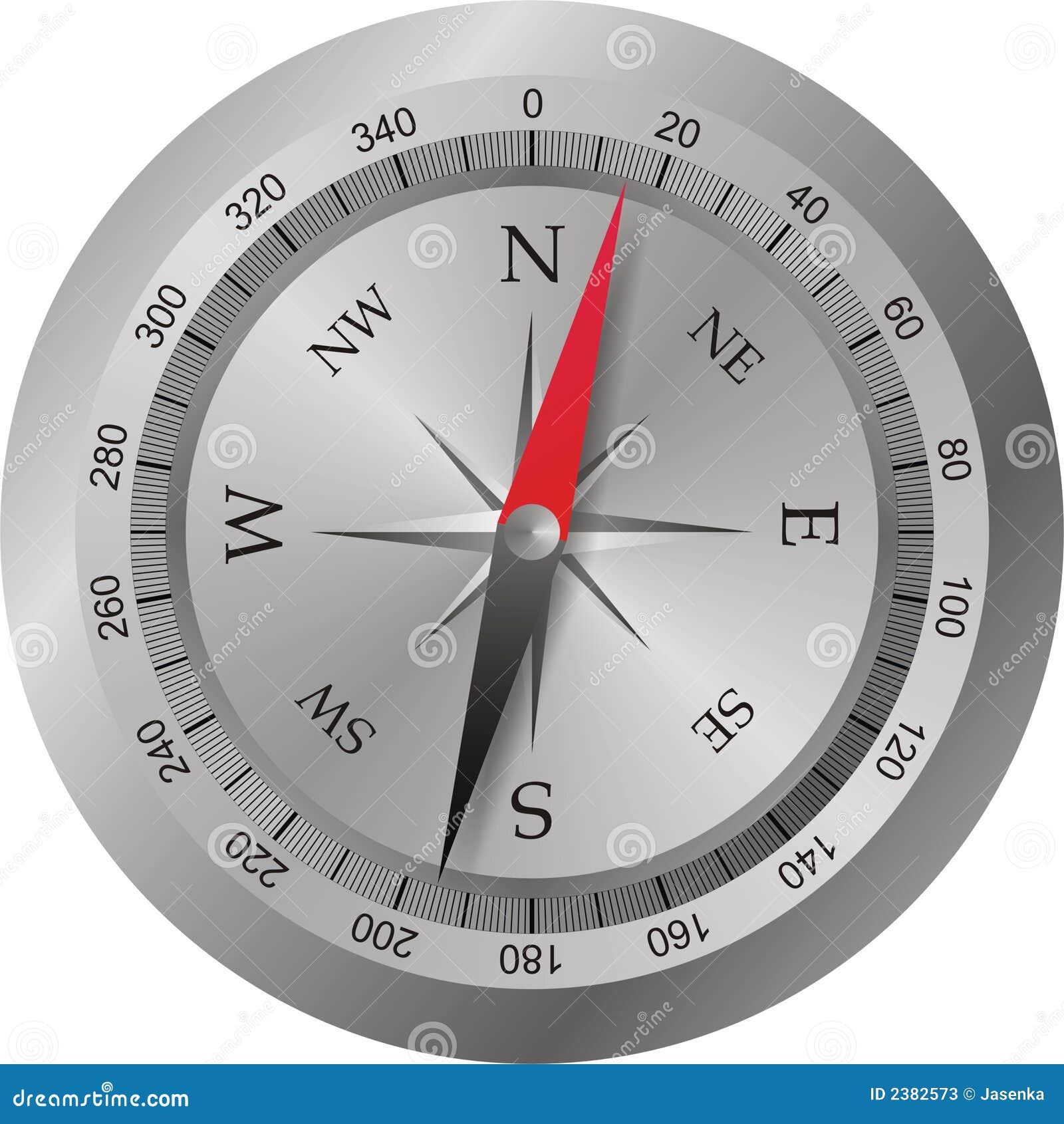 Silver metal compass stock vector. Illustration of adventure - 2382573