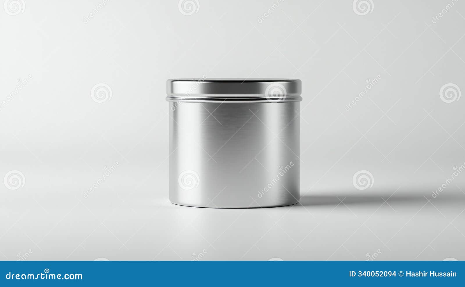 Silver Metal Container Mockup Empty Tin Can Packaging Stock ...