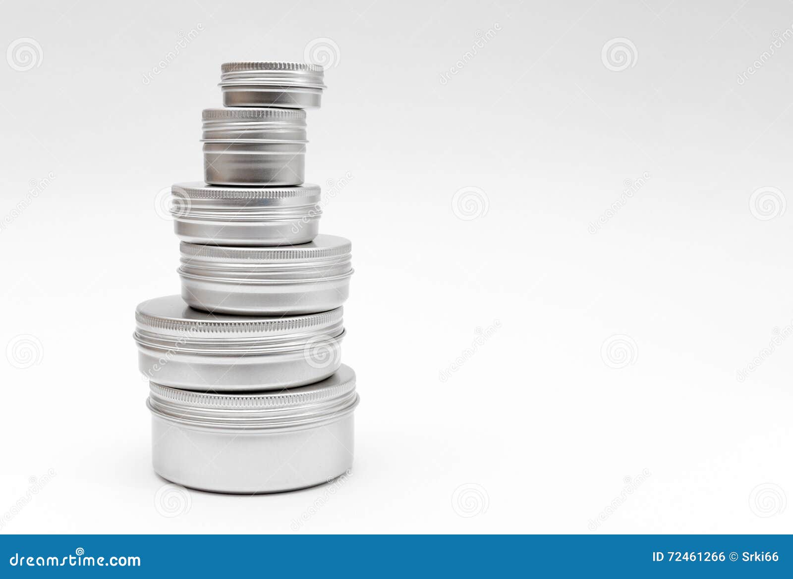 Silver Metal Containers for Cosmetics Stock Photo - Image of ...