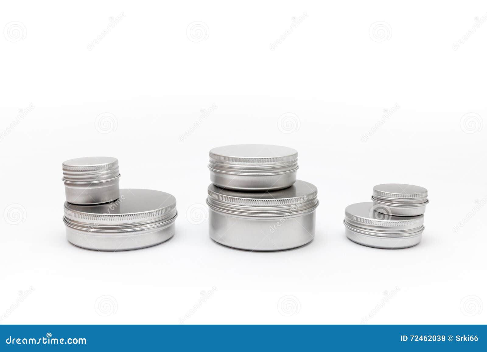 Silver Metal Containers for Cosmetics Stock Photo - Image of design ...