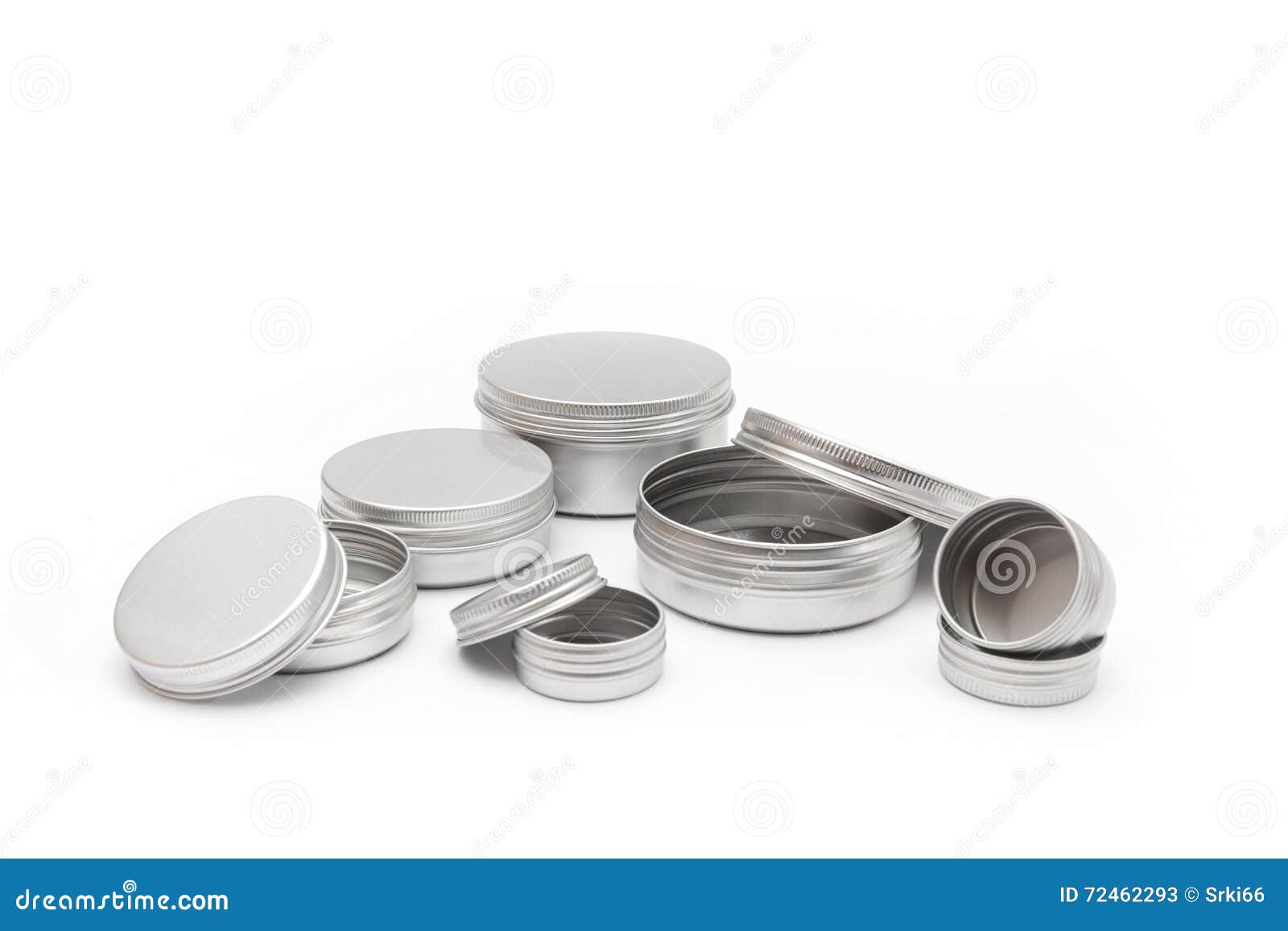 Silver Metal Containers for Cosmetics Stock Illustration - Illustration ...
