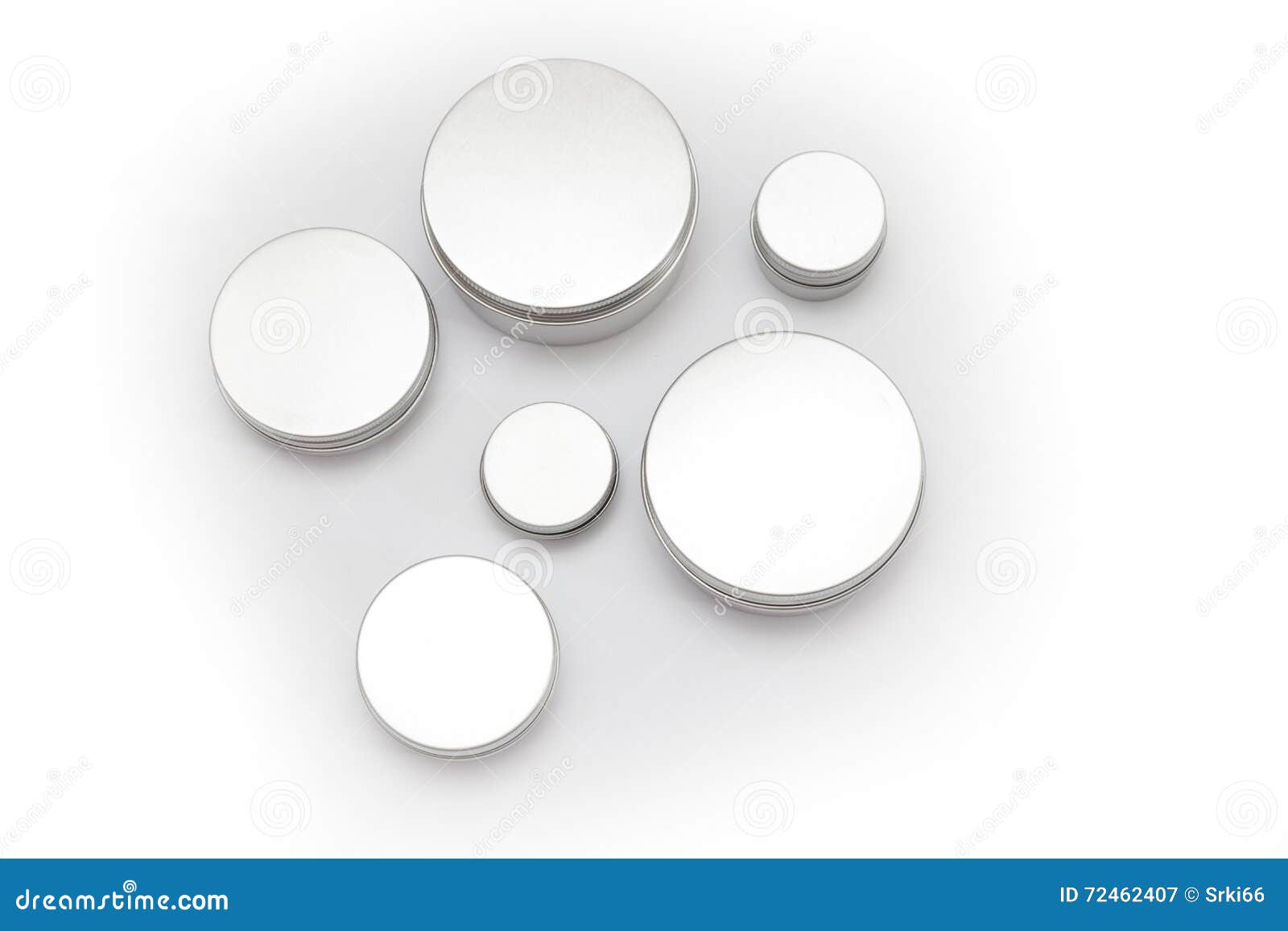 Silver Metal Containers for Cosmetics Stock Illustration - Illustration ...
