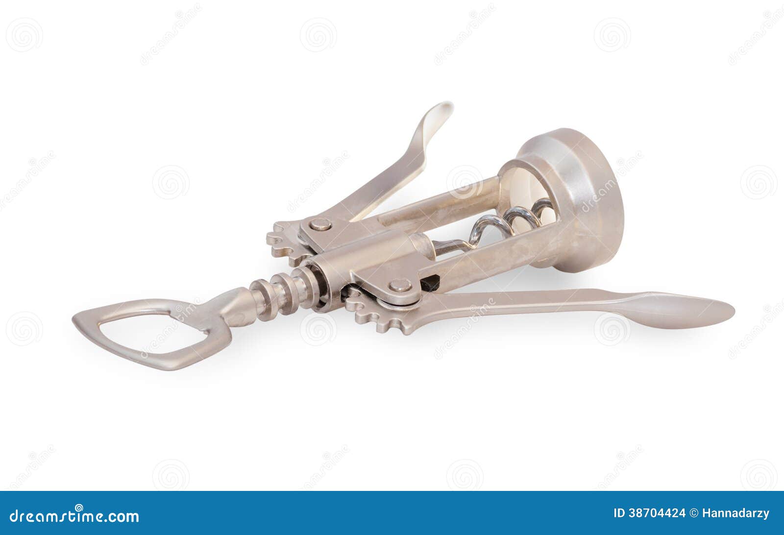 Silver Metal Corkscrew Isolated Stock Photo - Image of object ...