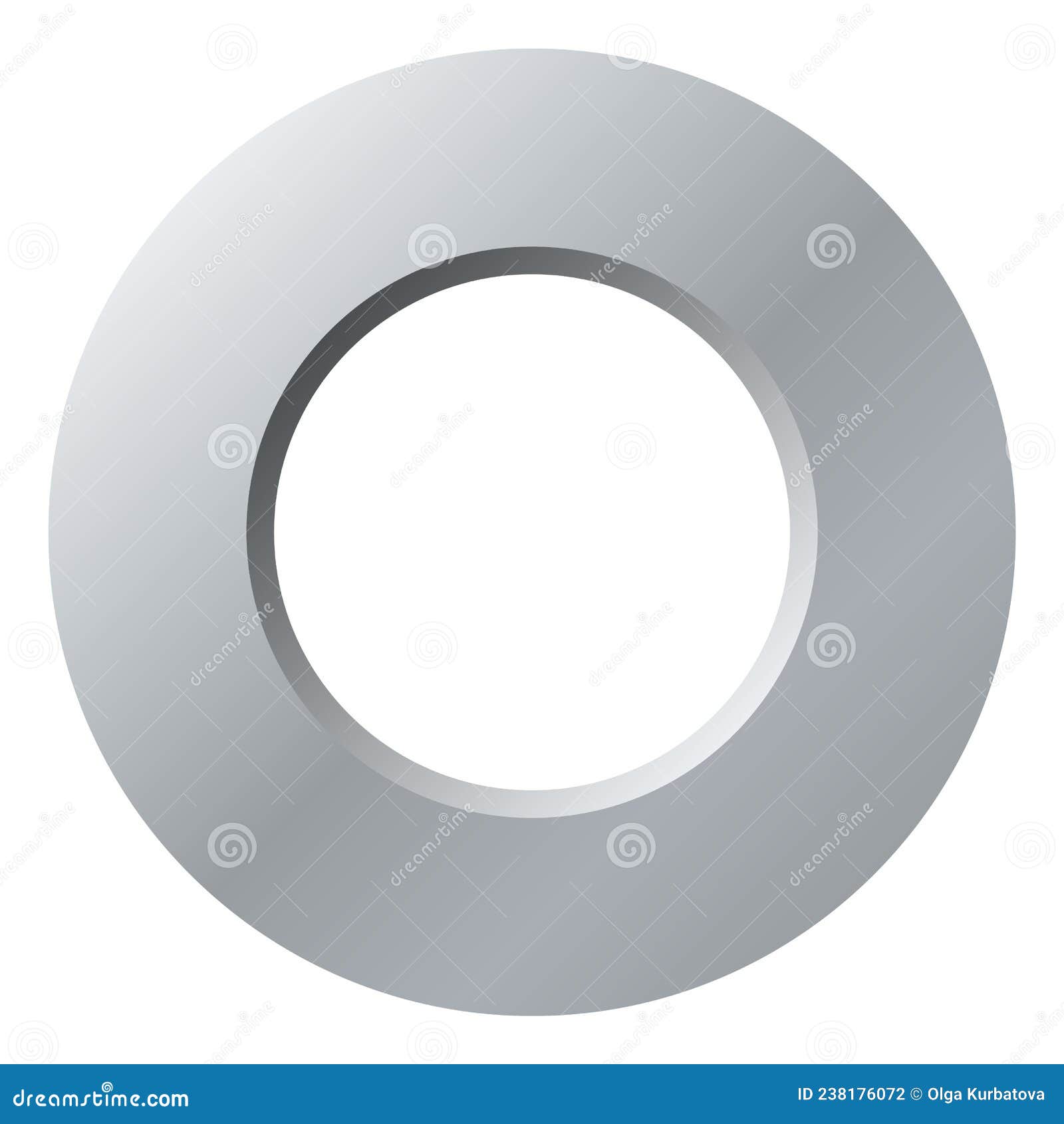 Silver Metal Disc from Top View. Plain Washer Stock Vector ...
