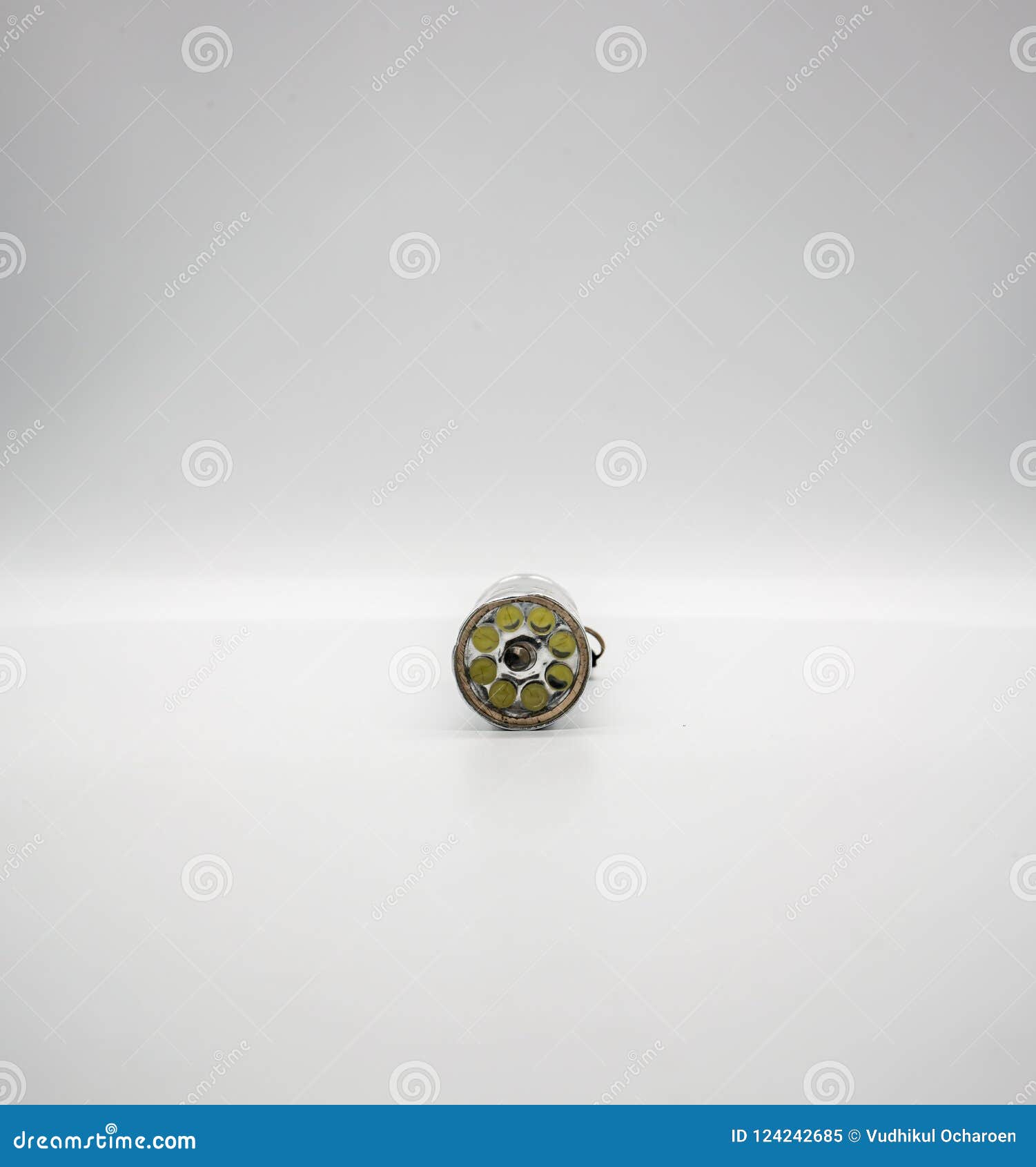 Silver Metal Flashlight Isolated on White Background Stock Image ...