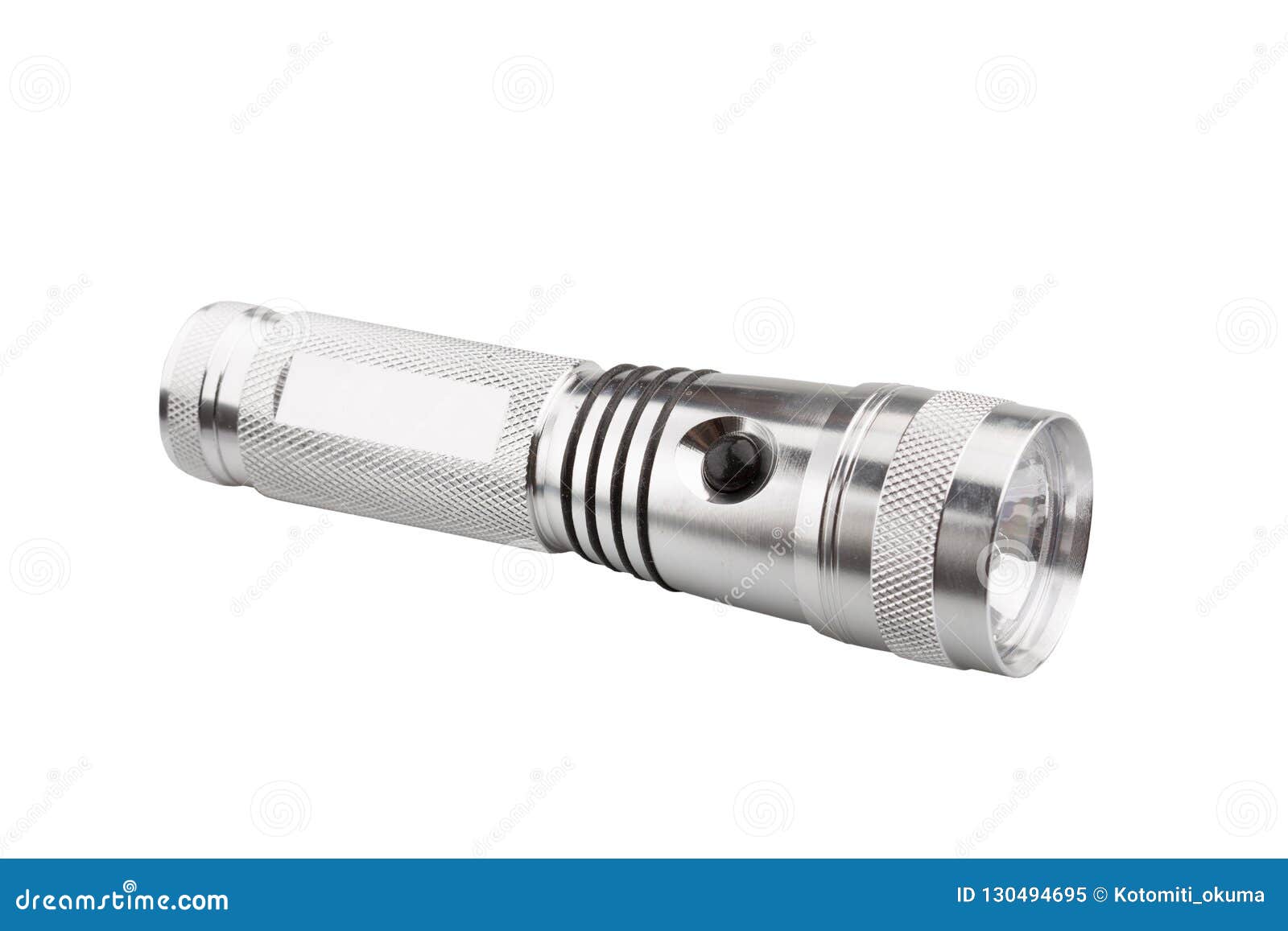 Silver metal flashlight stock image. Image of energy - 130494695