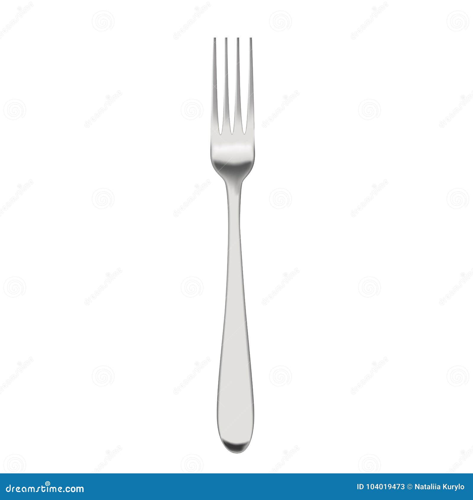 Silver metal fork stock vector. Illustration of stainless - 104019473