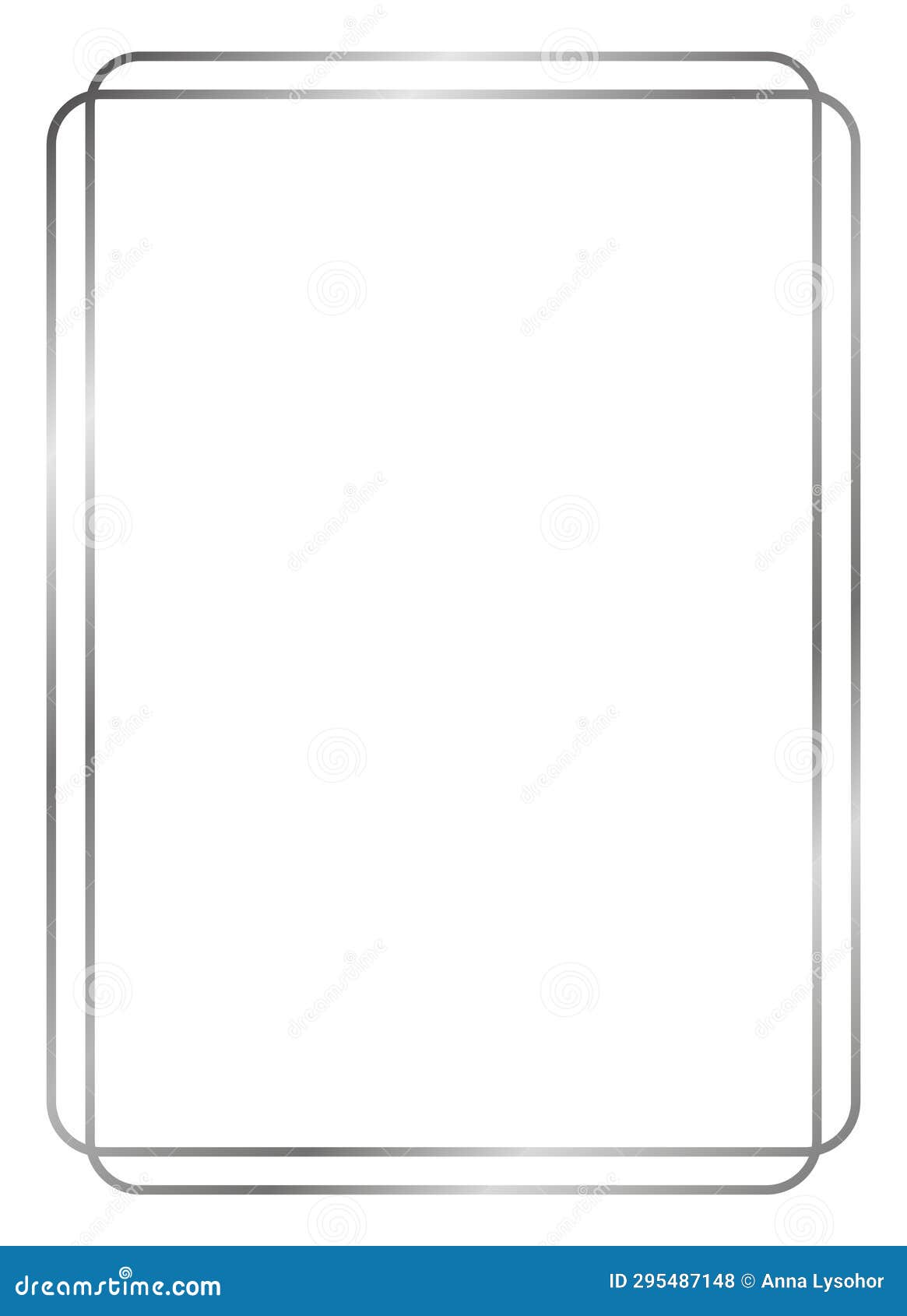 Silver Metal Frame Isolated on White. Vector Frame for Photo Stock ...