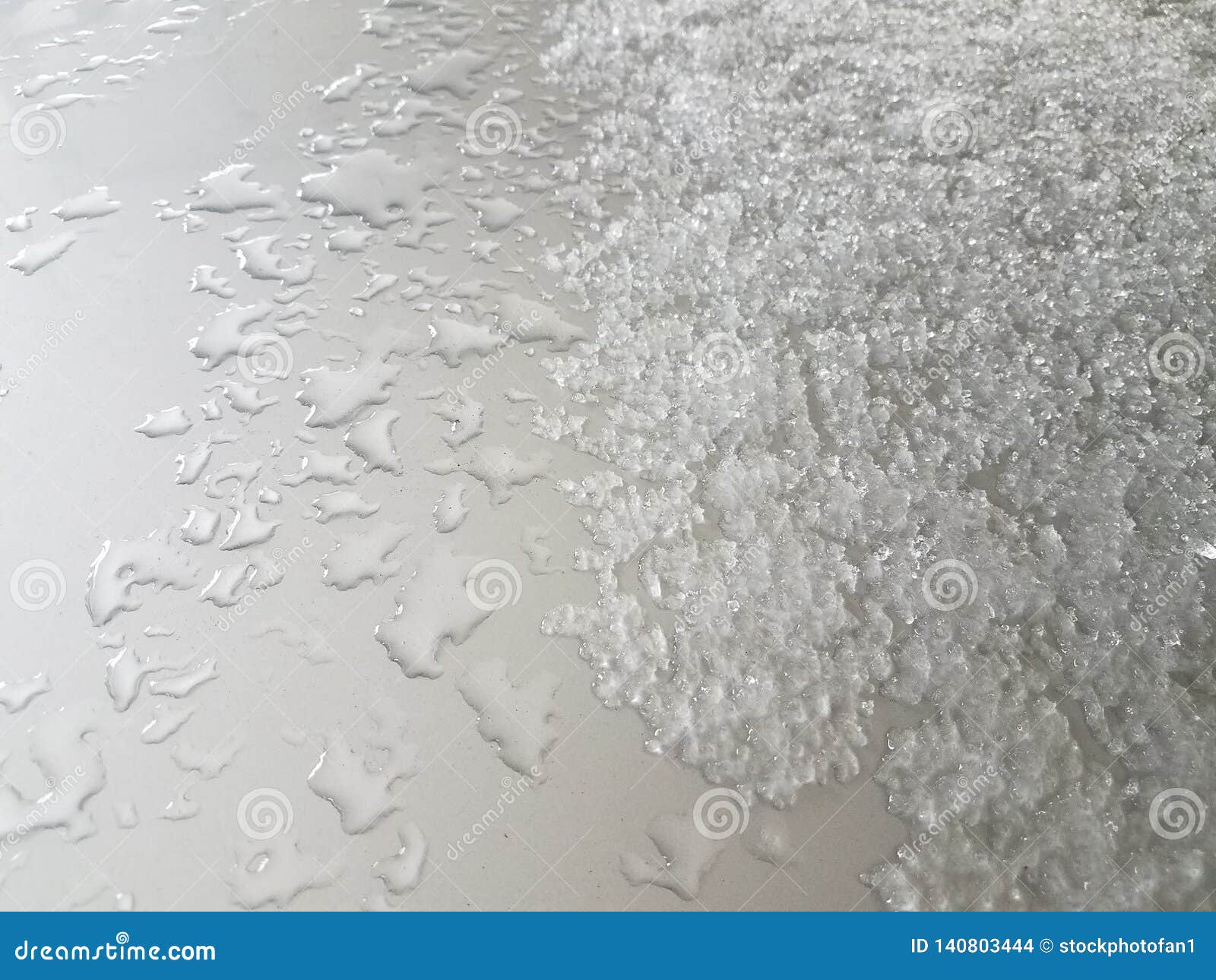 Silver Metal with Ice Melting and Water Stock Photo - Image of cold ...