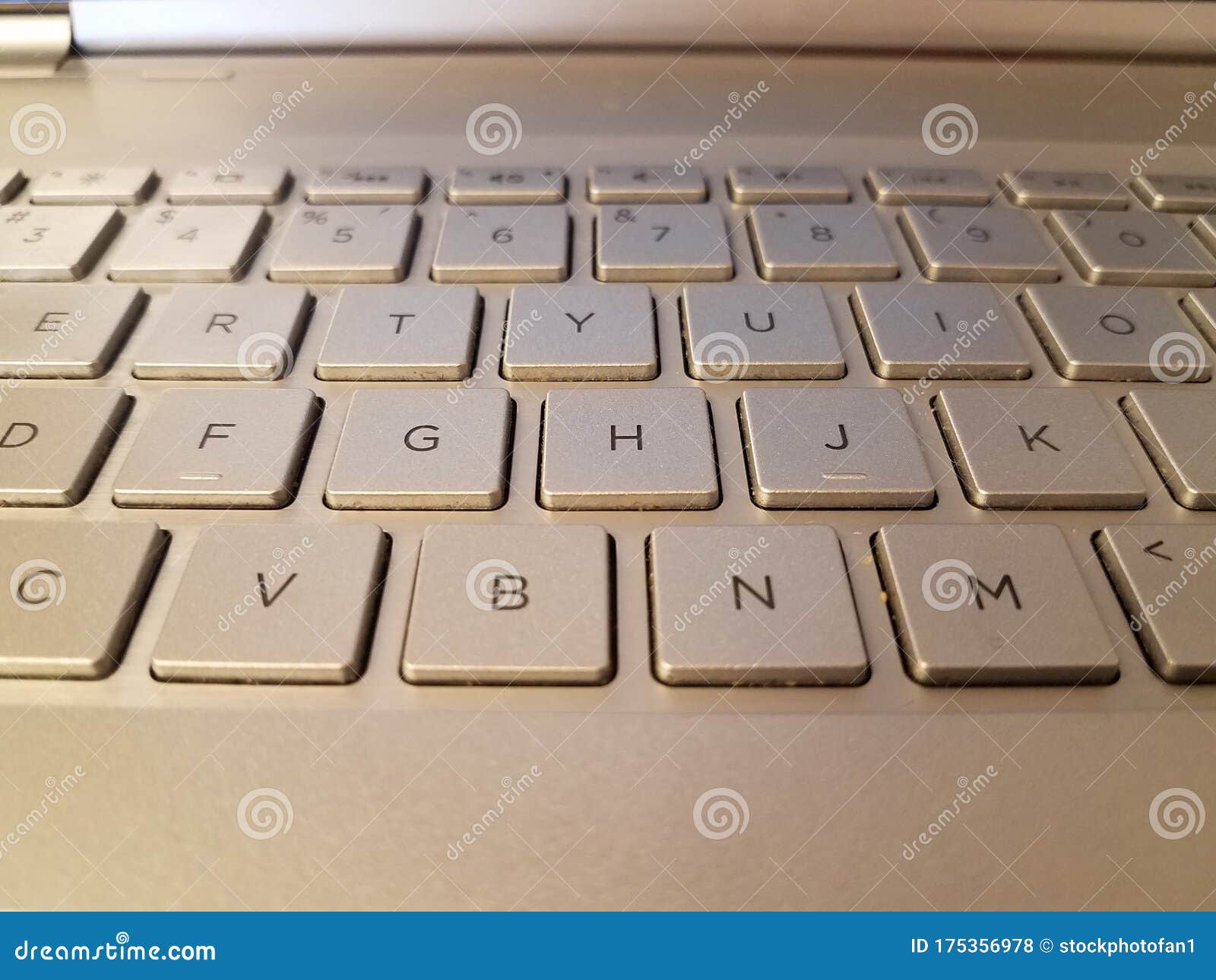 Silver Metal Keyboad on Computer with Letters Stock Photo - Image of ...