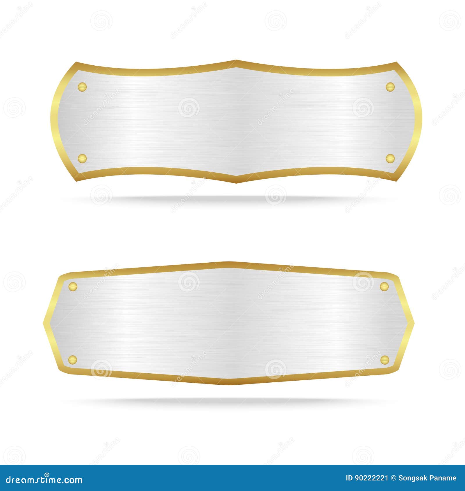 Silver metal label with stock illustration. Illustration of material ...