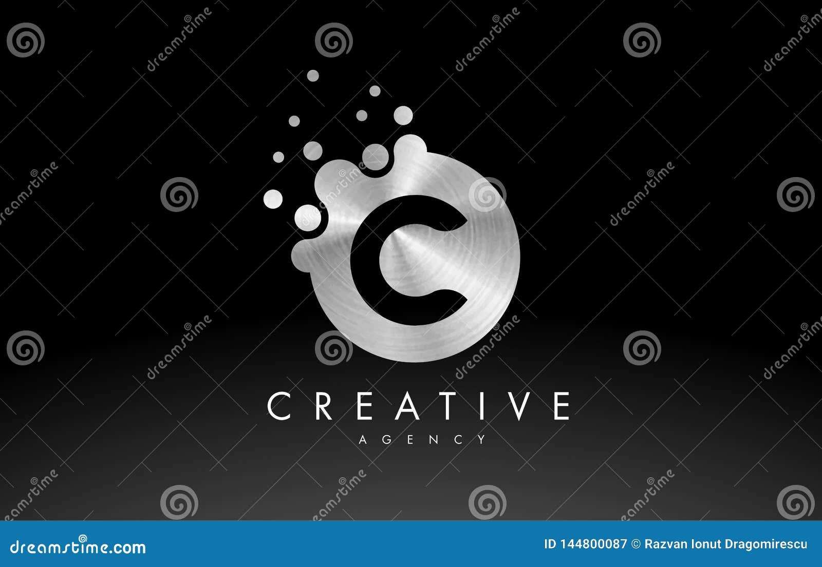 Silver Metal Letter C Logo. C Letter Design Vector Stock Vector ...