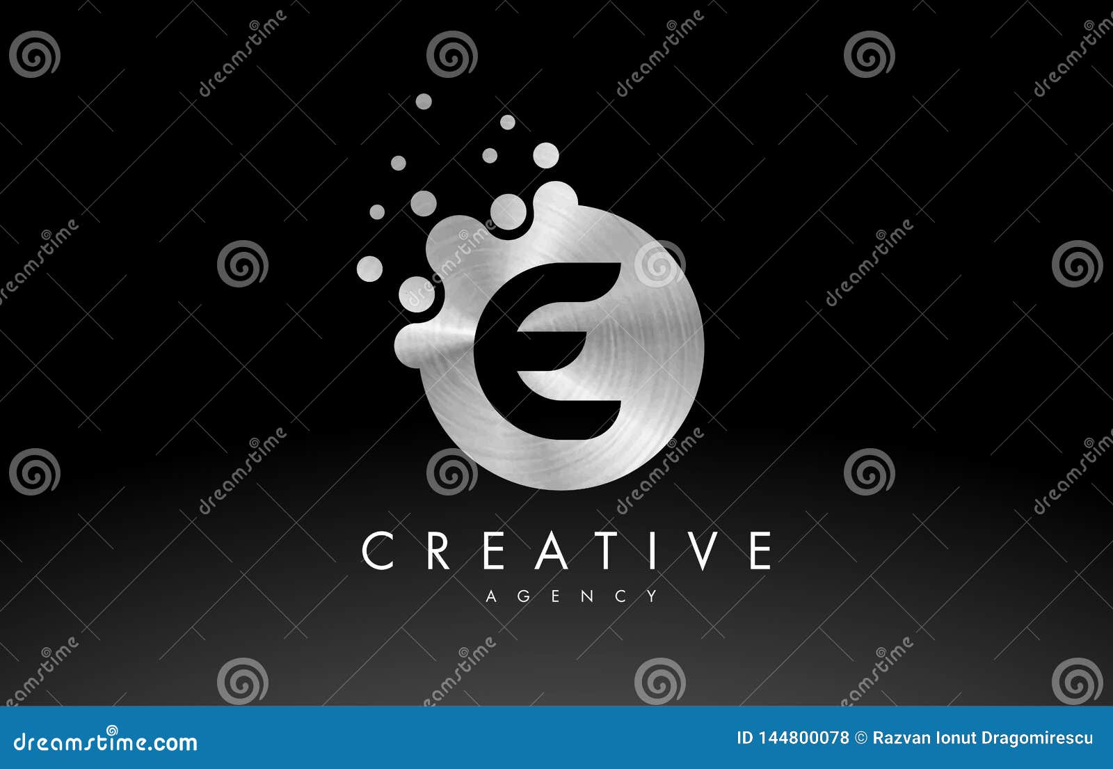 Silver Metal Letter E Logo. E Letter Design Vector Stock Vector ...