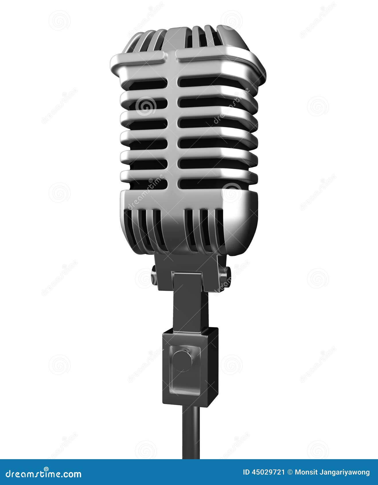 Silver Metal Microphone Isolate on White Background with Clipping Mask ...