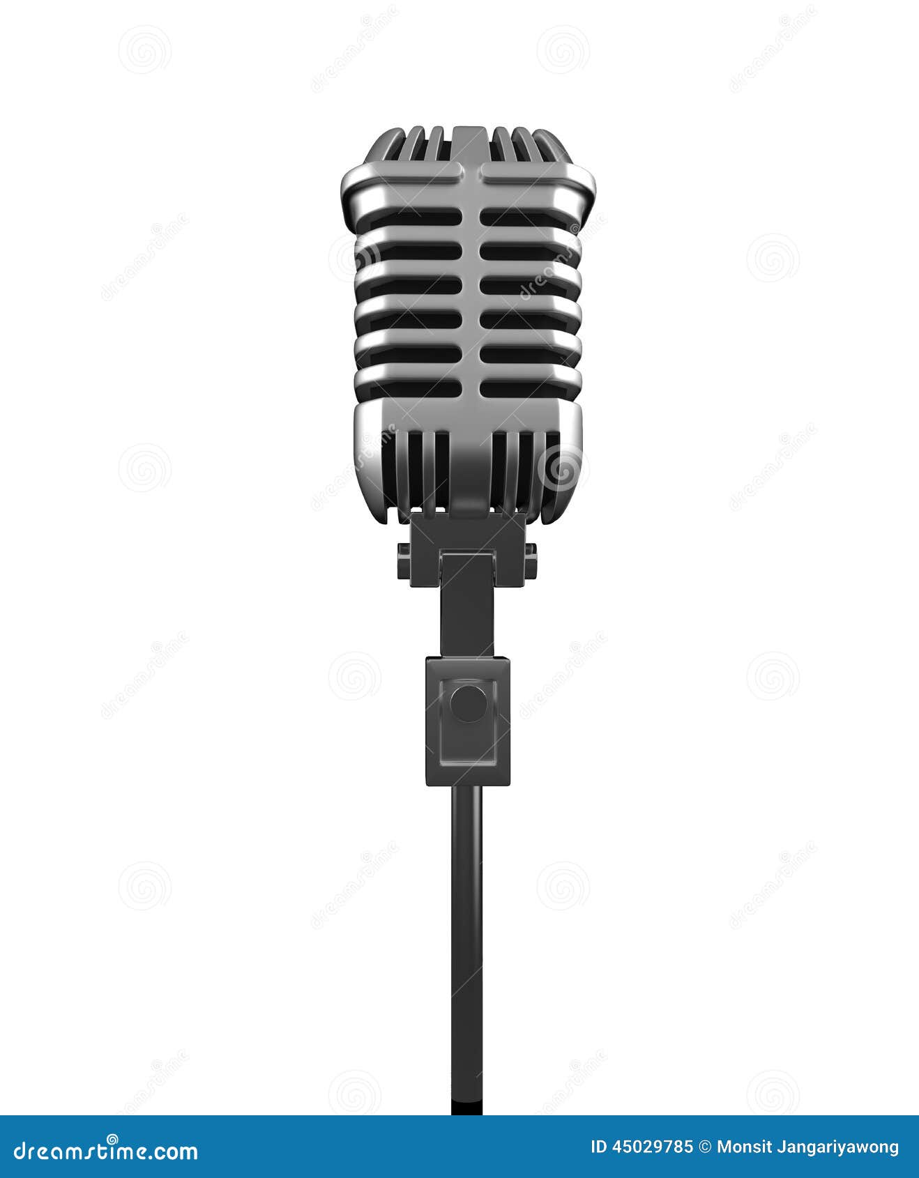 Silver Metal Microphone Isolate On White Background With Clipping Mask ...
