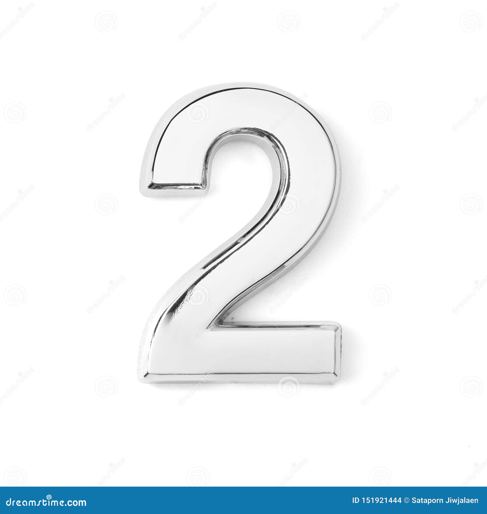 Silver Metal Number Two on White Stock Photo - Image of symbol, nickel ...
