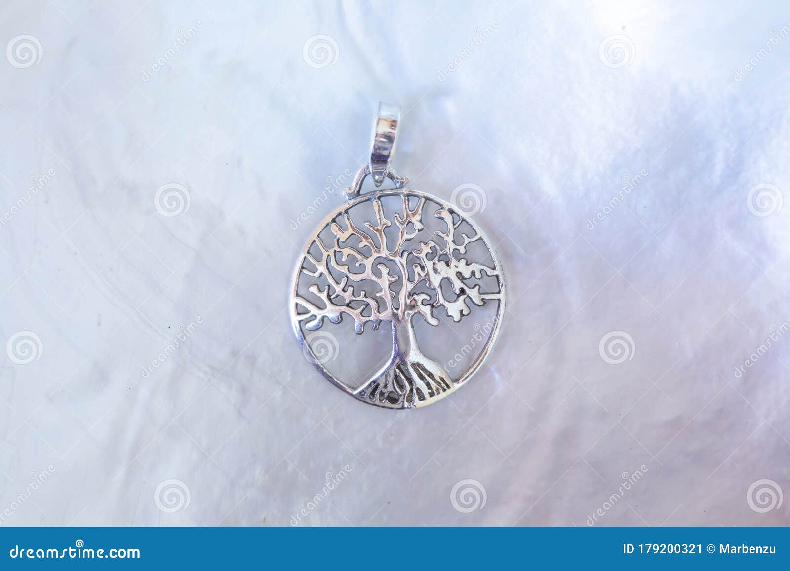 Silver Metal Pendant in the Shape of the Tree Stock Image - Image of ...