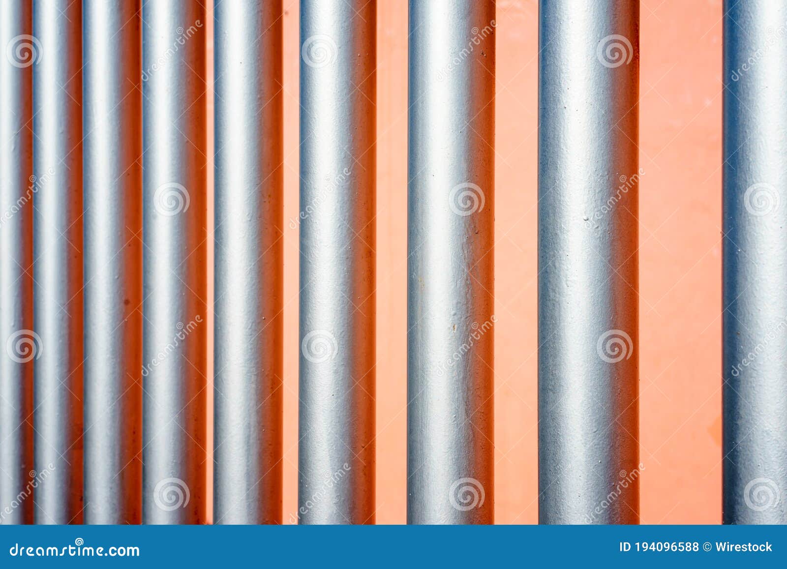 Silver Metal Pipe Abstract Background with a Repetitive Pattern Stock ...