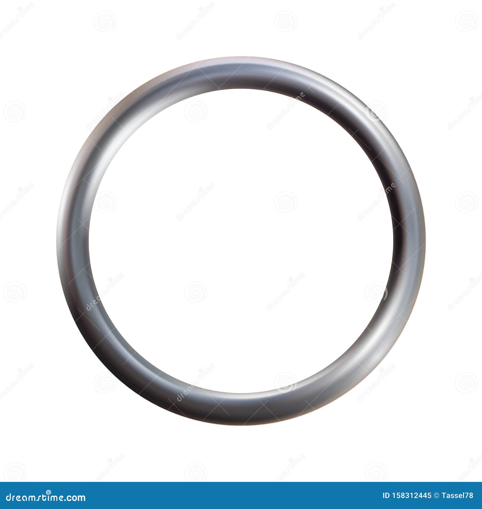 Silver Metal Ring Isolated on White Background. Stock Vector ...