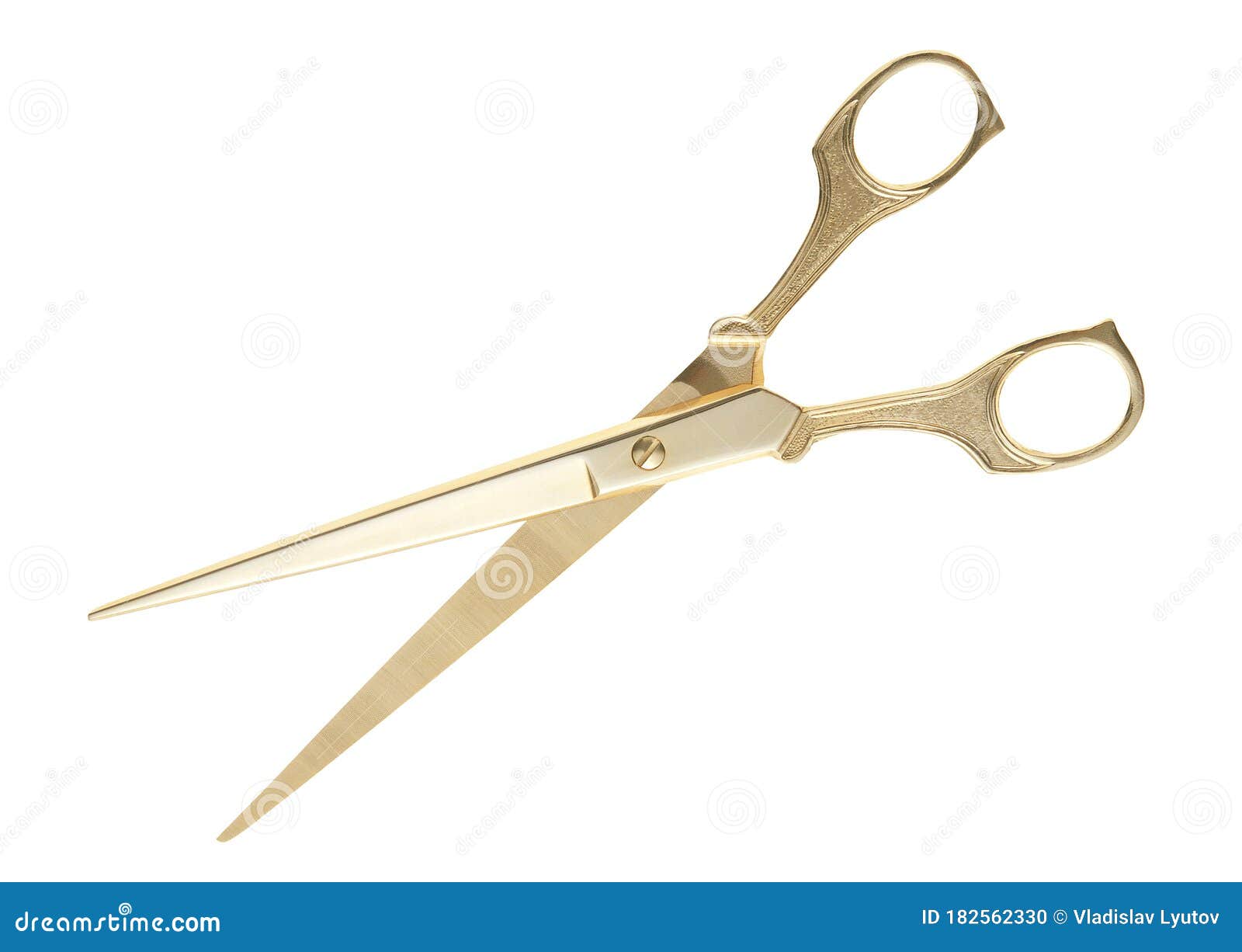 Silver Metal Scissors on a White Background. Stock Photo - Image of ...