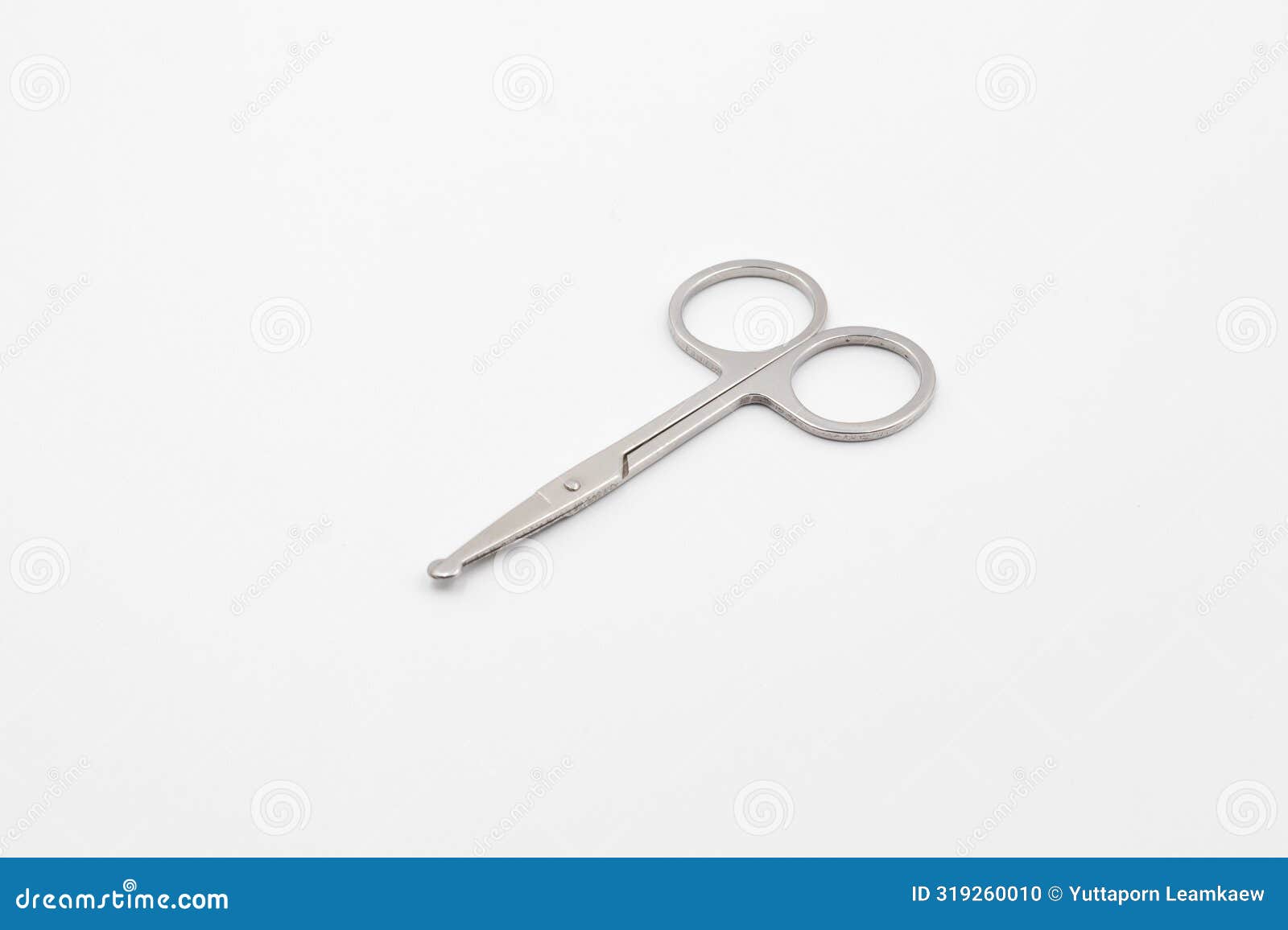 Silver Metal Scissors on a White Background, Scissors for Sewing on ...