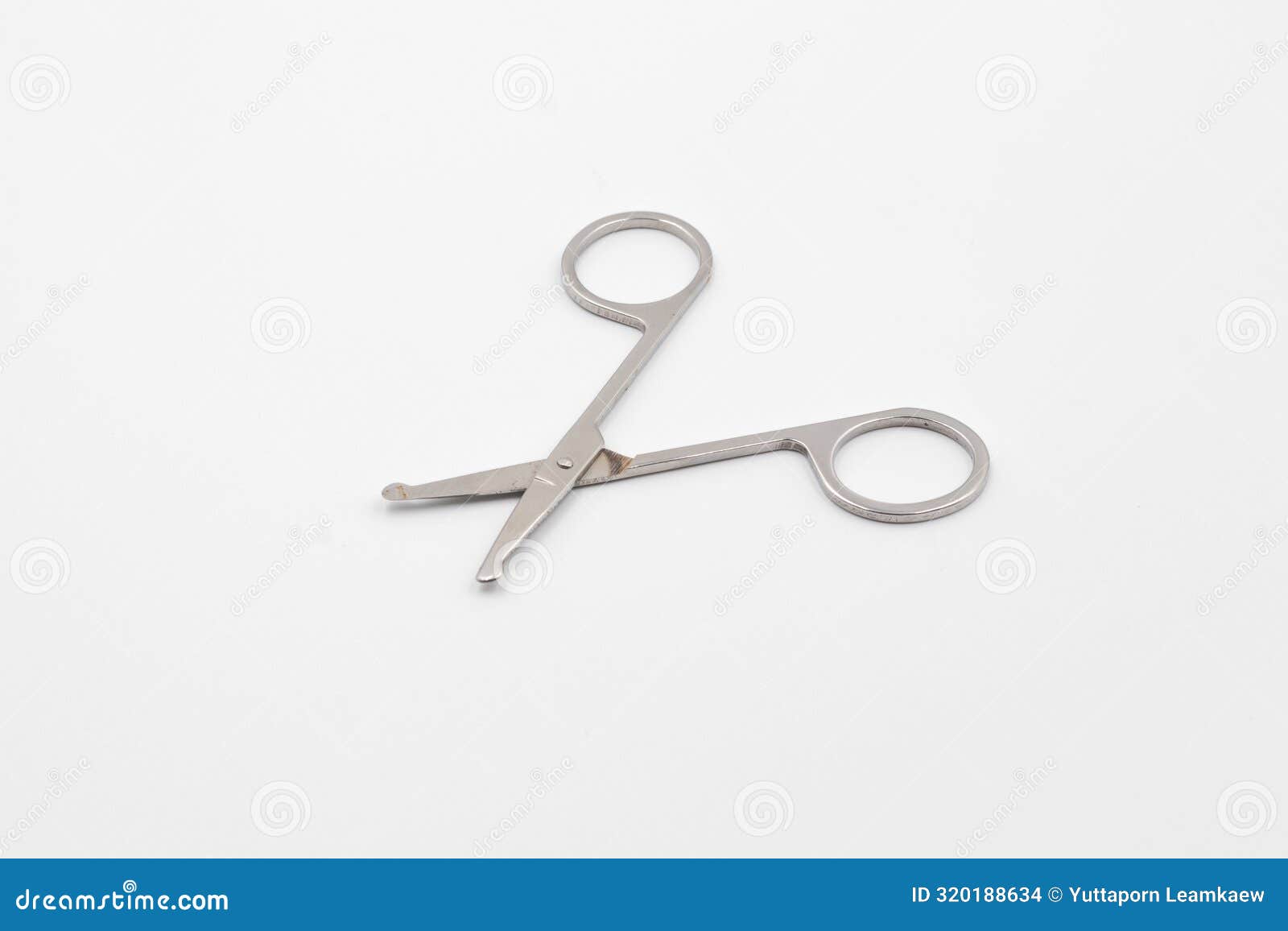 Silver Metal Scissors on a White Background, Scissors for Sewing on ...