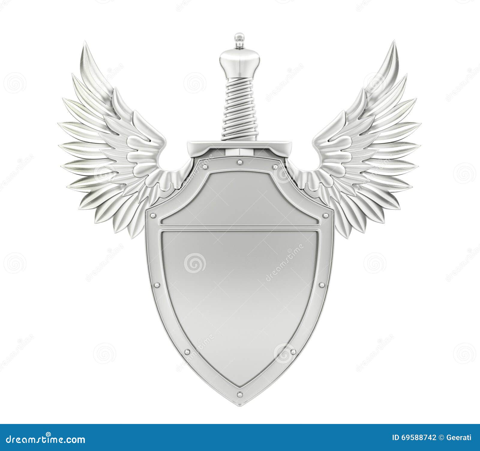 Wings And Sword Symbol Cadets Winged Blade Weapon Medieval Age Warrior ...