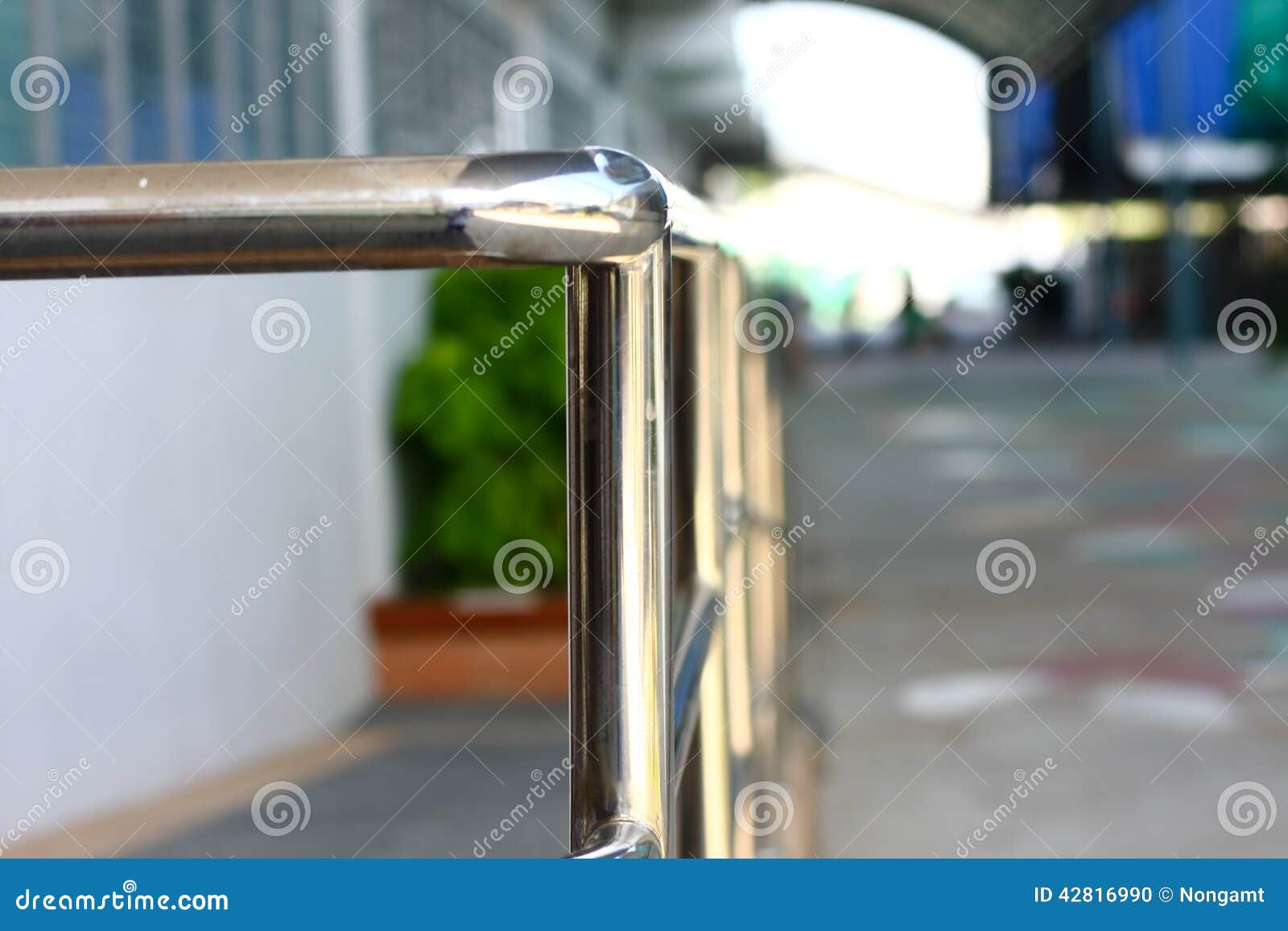Silver Metal Shiny Handrail Stock Photo - Image of material, shiny ...