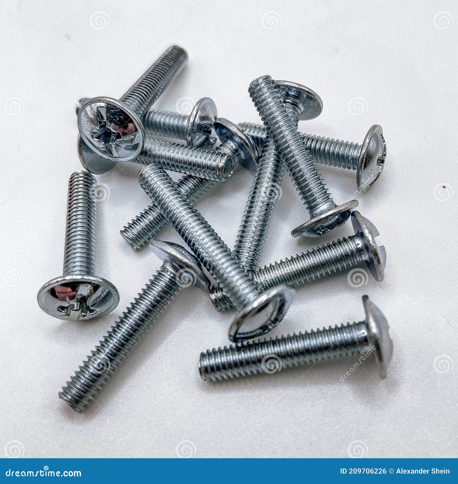 Silver stock photo. Image of screws, metal, heap, silver - 209706226