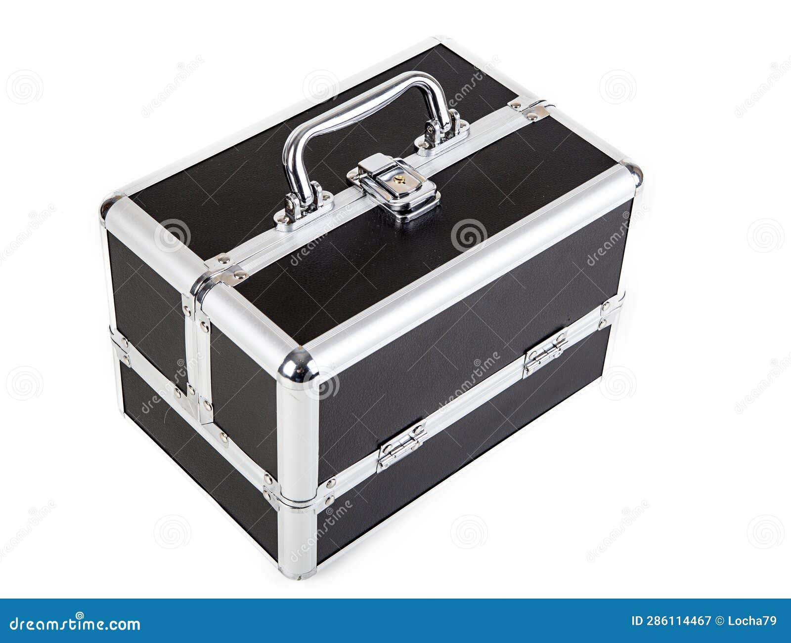 Silver Metal Tool Box Isolated on White Background. Clipping Path ...