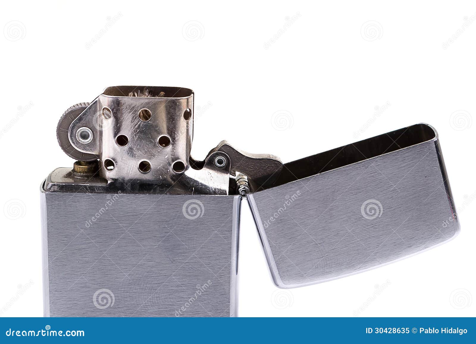 Silver Metal Zippo Lighter Isolated on White Stock Image - Image of ...