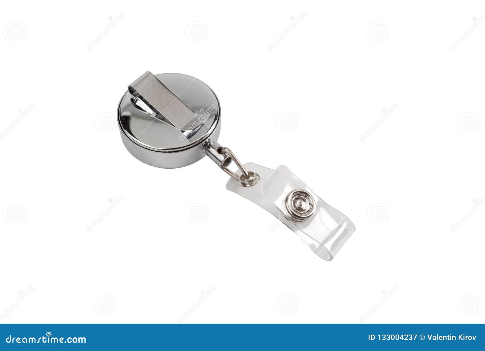 Silver Metalized, Plastic Badge Holder Clips, Isolated on White Stock ...