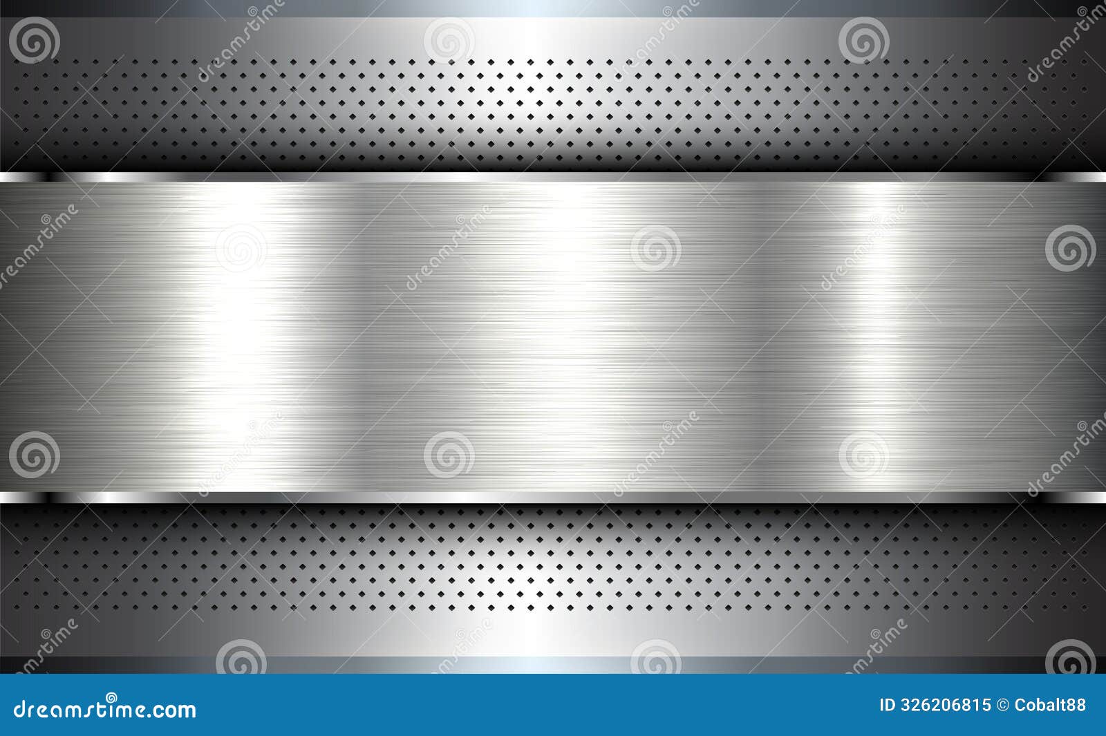 Silver Metallic Background with Brushed Metal Pattern Banner, 3d ...