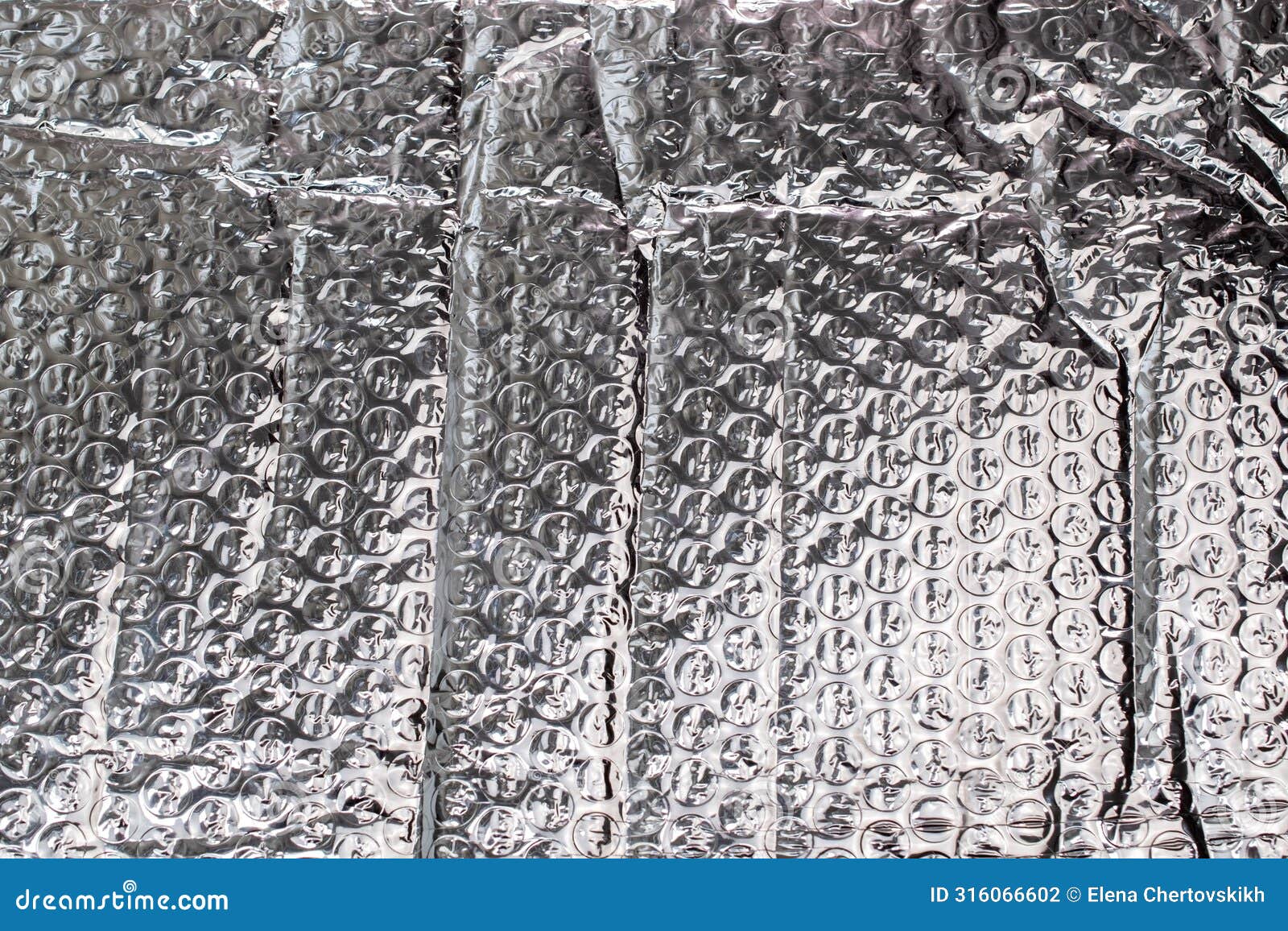 Silver Metallic Bubble Wrap Surface Stock Photo - Image of structure ...