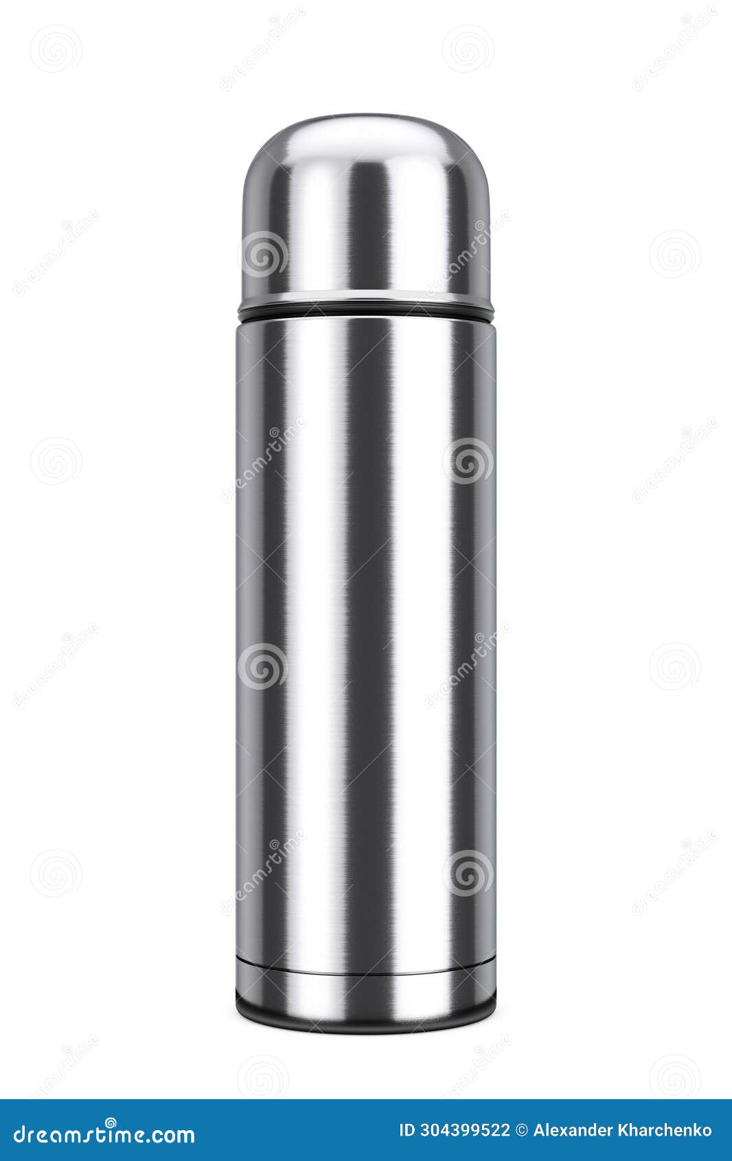 Silver Metallic Case Thermos Isolated. 3d Rendering Stock Photo - Image ...