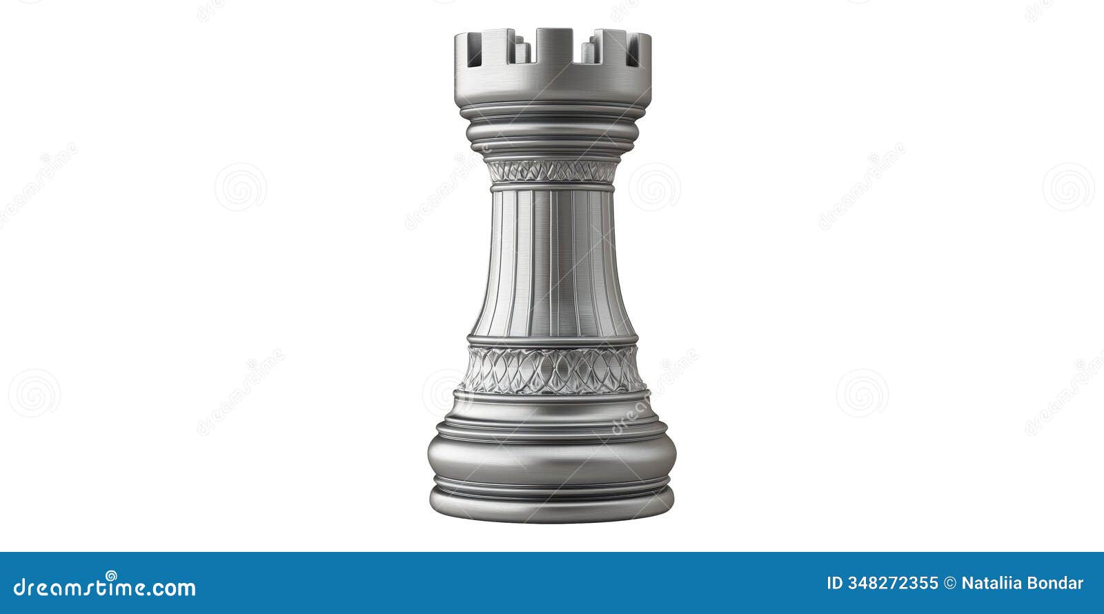 Silver Metallic Chess Rook Piece Isolated on Transparent Background ...