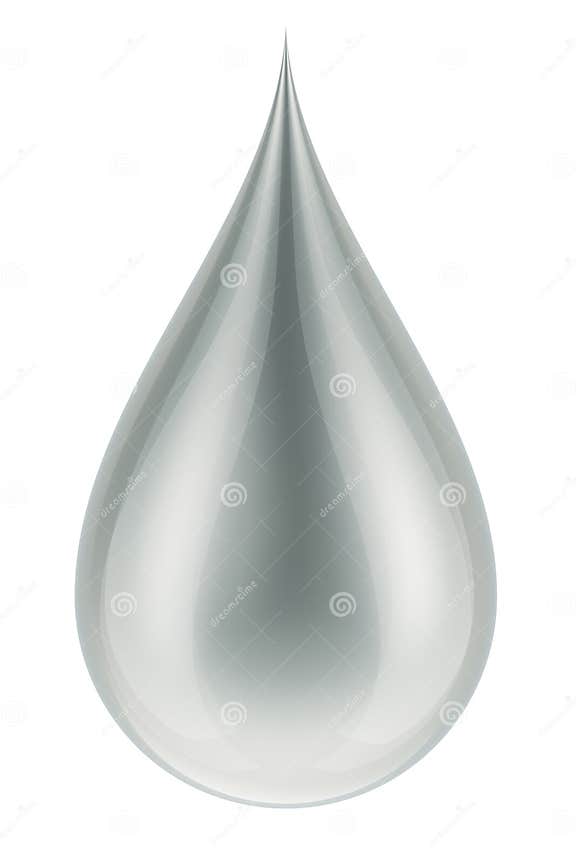 Silver, Metallic Drop. 3D Rendering Stock Illustration - Illustration ...