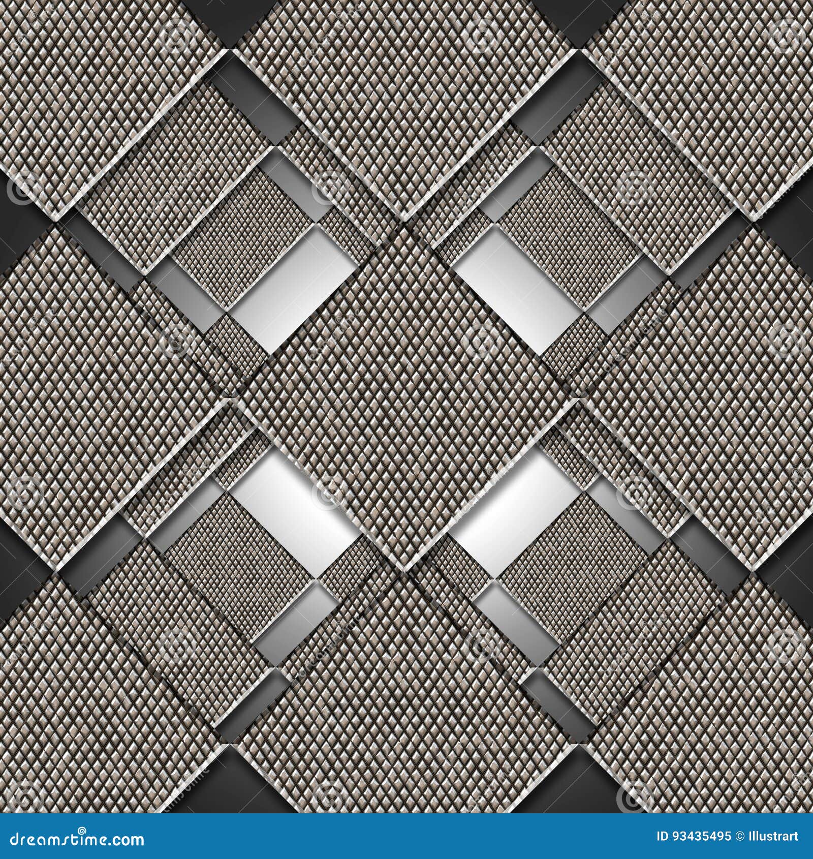 Silver Metallic Geometric Background Stock Illustration - Illustration ...