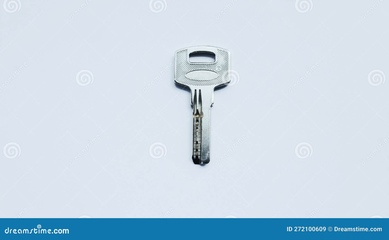 Silver Metallic Key Isolated on White Stock Image - Image of protection ...