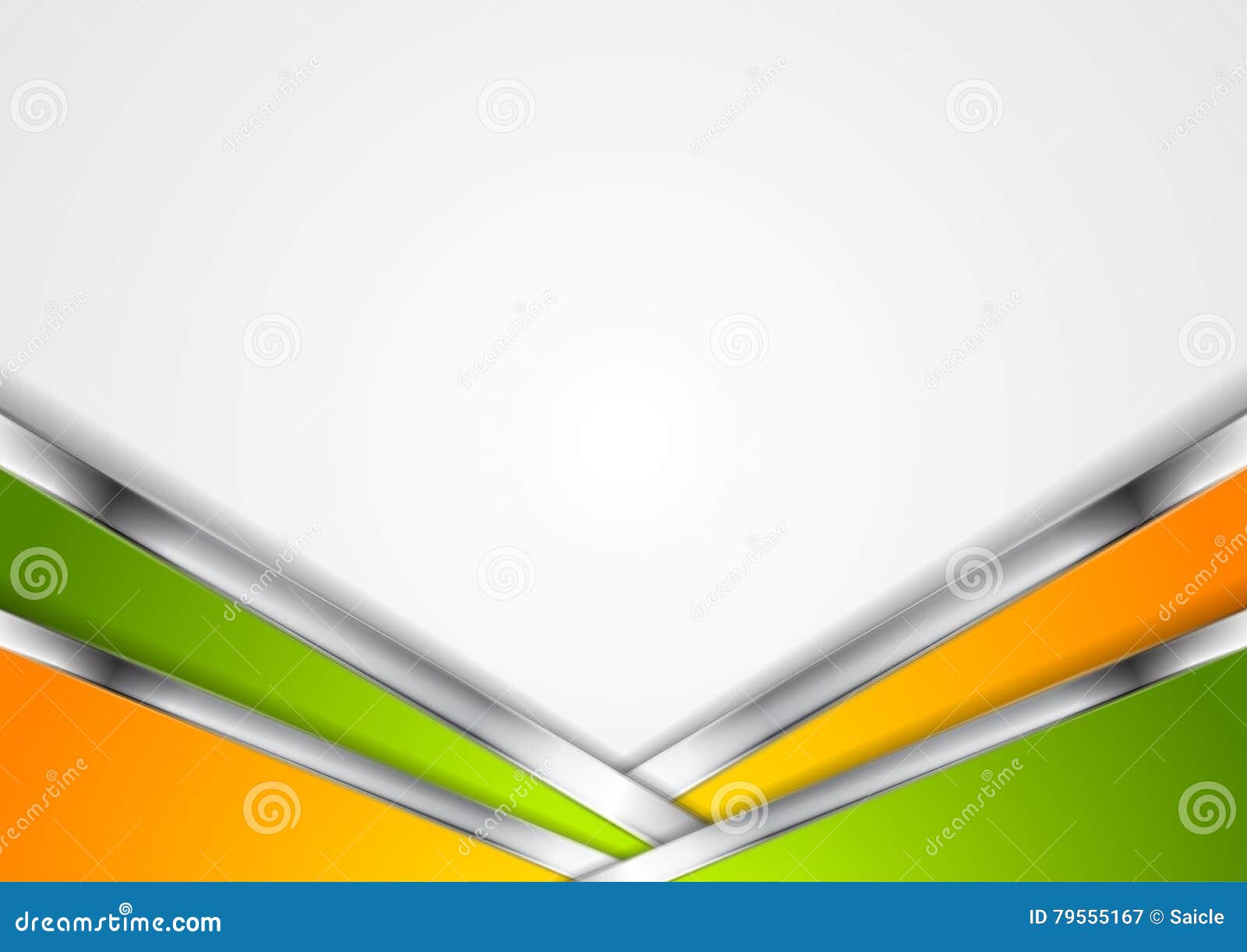 Silver Metallic Lines, Orange Green Background Stock Vector ...