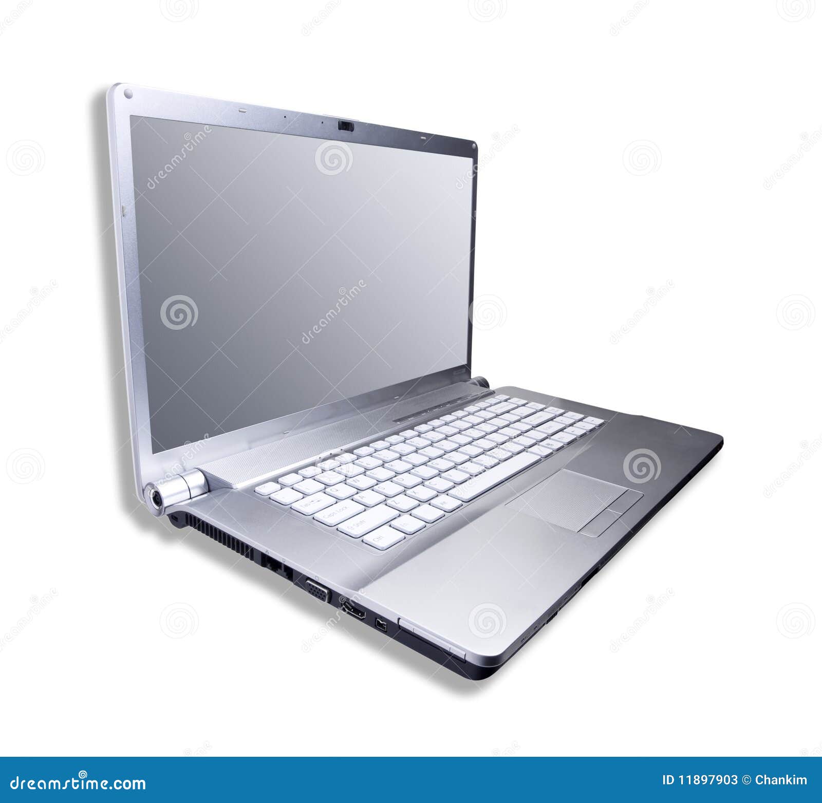 Silver Metallic Notebook Computer Stock Image - Image of laptop, keypad ...