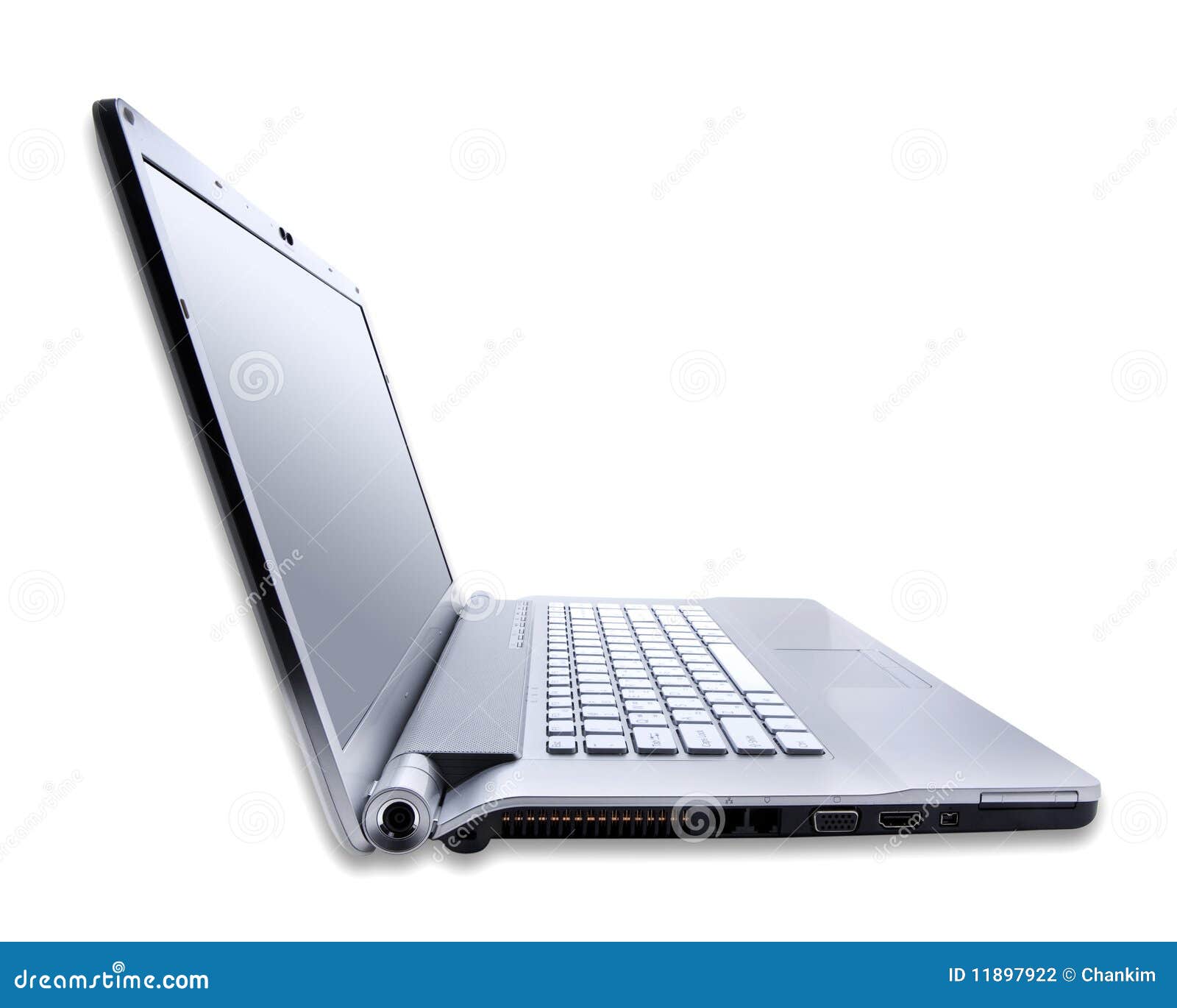 Silver Metallic Notebook Computer Stock Photo - Image of notebook ...