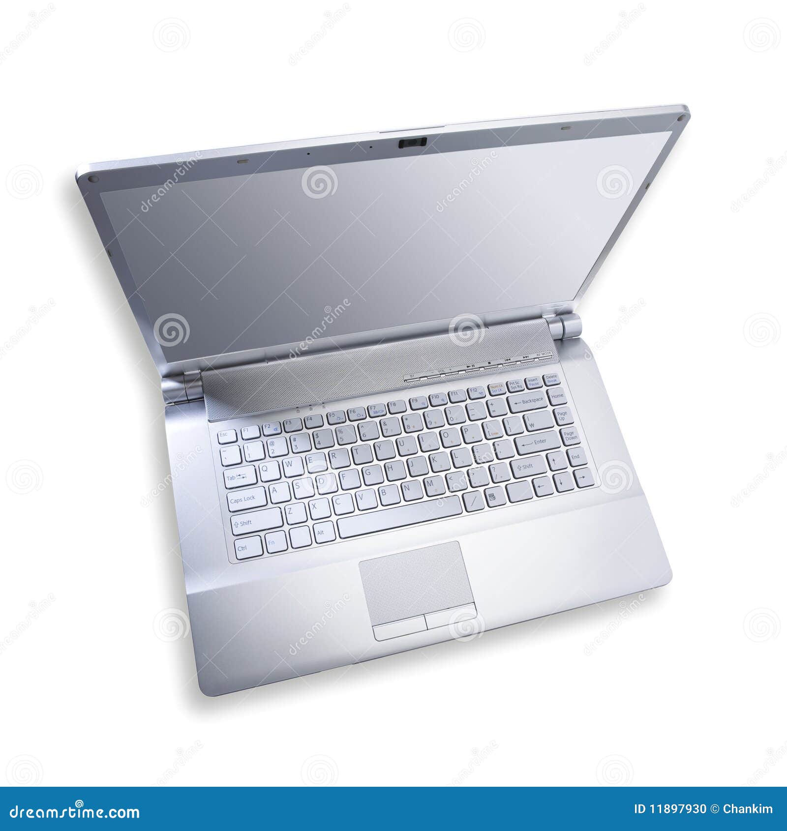 Silver Metallic Notebook Computer Stock Photo - Image of metallic ...