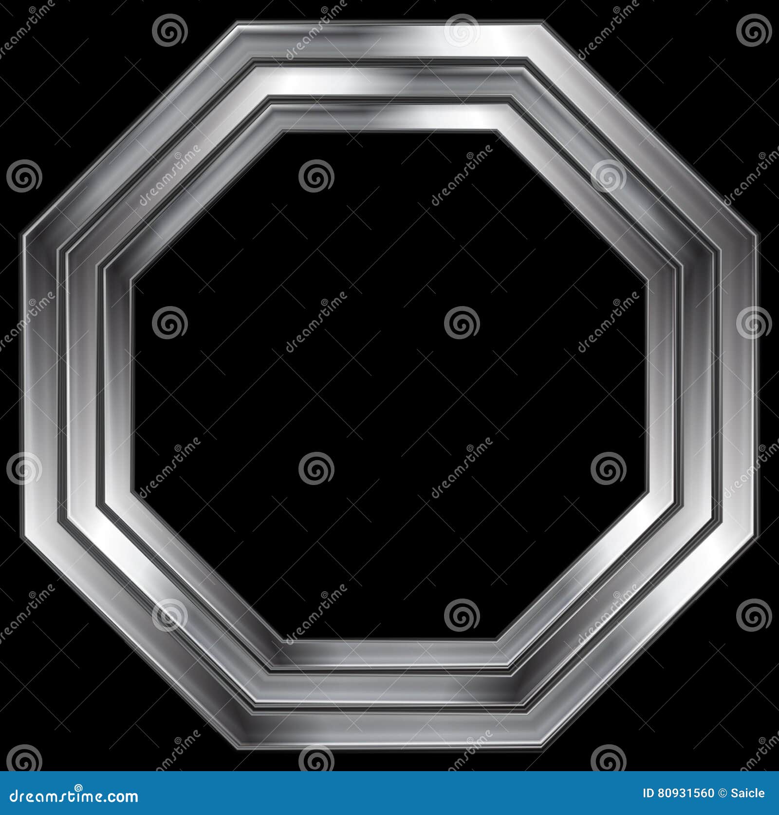 Silver Metallic Octagon Shape Design Stock Vector - Illustration of ...