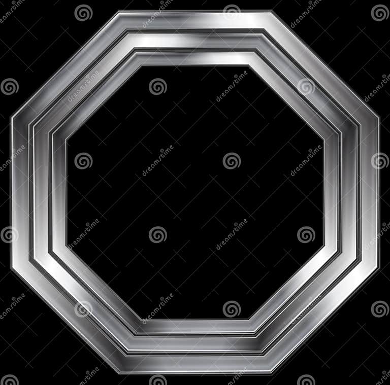 Silver Metallic Octagon Shape Design Stock Vector - Illustration of ...