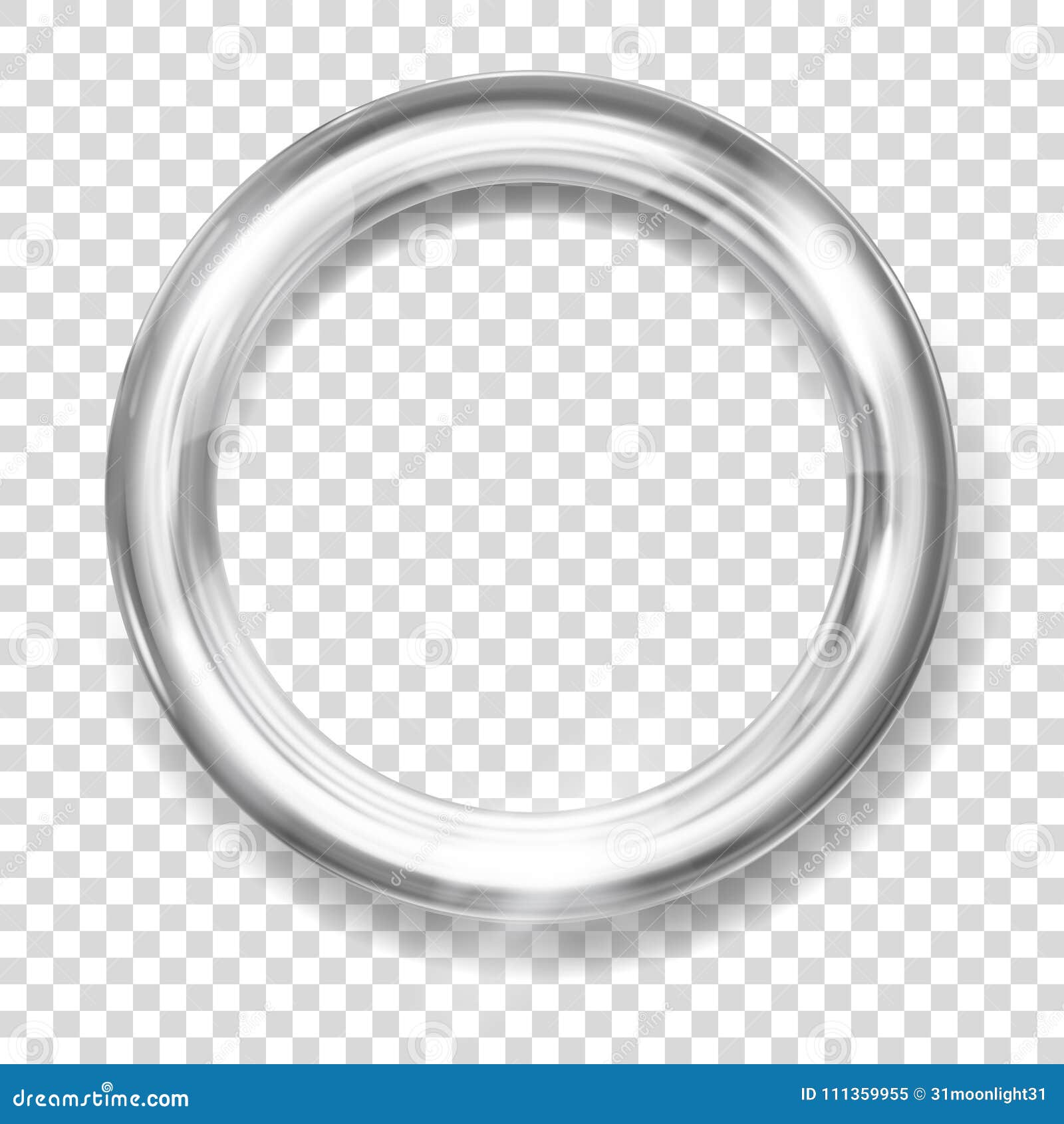 Silver metallic ring stock vector. Illustration of shadow - 111359955