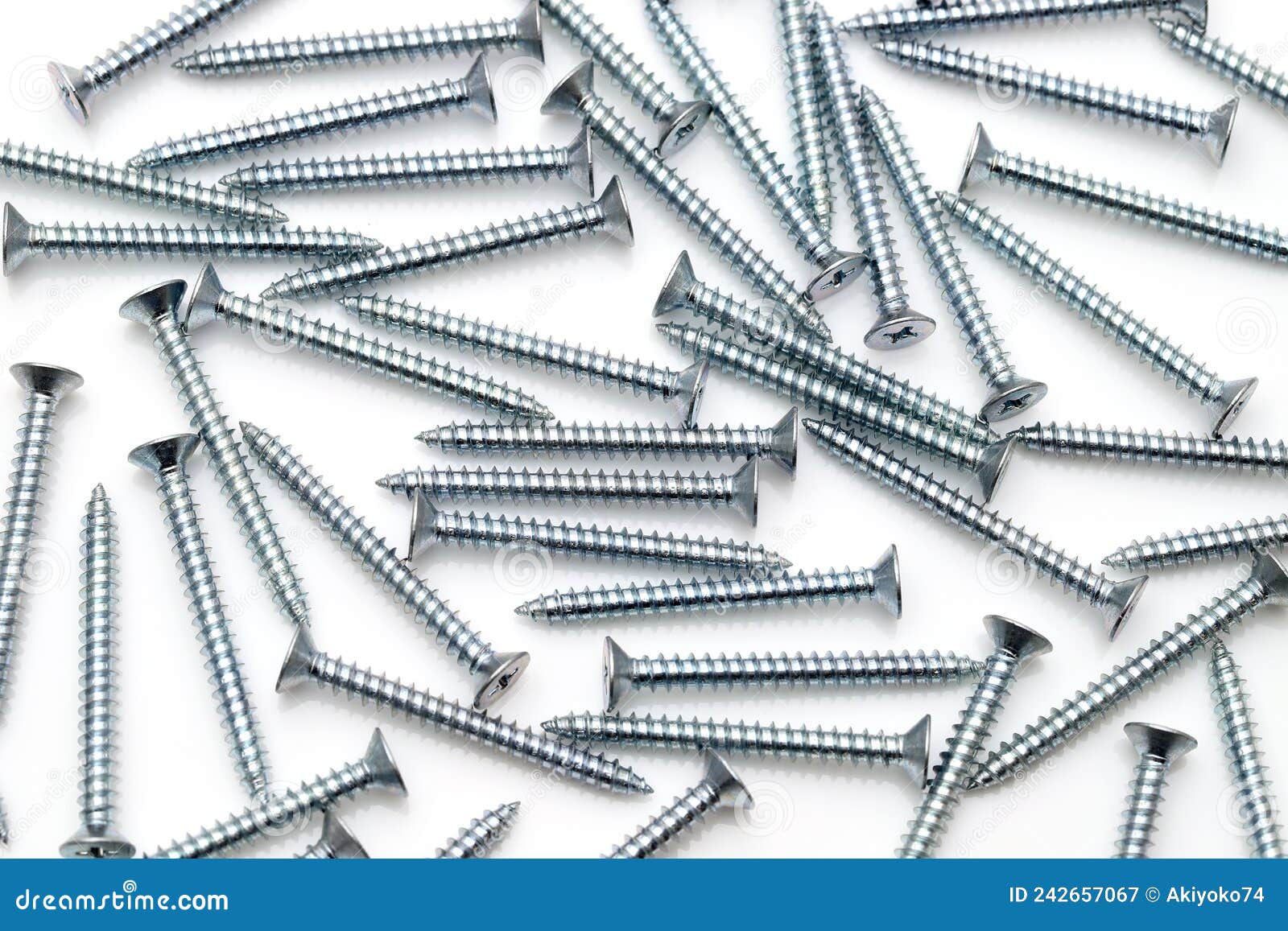 Silver Metallic Tapping Screws Stock Image - Image of detail, carpenter ...