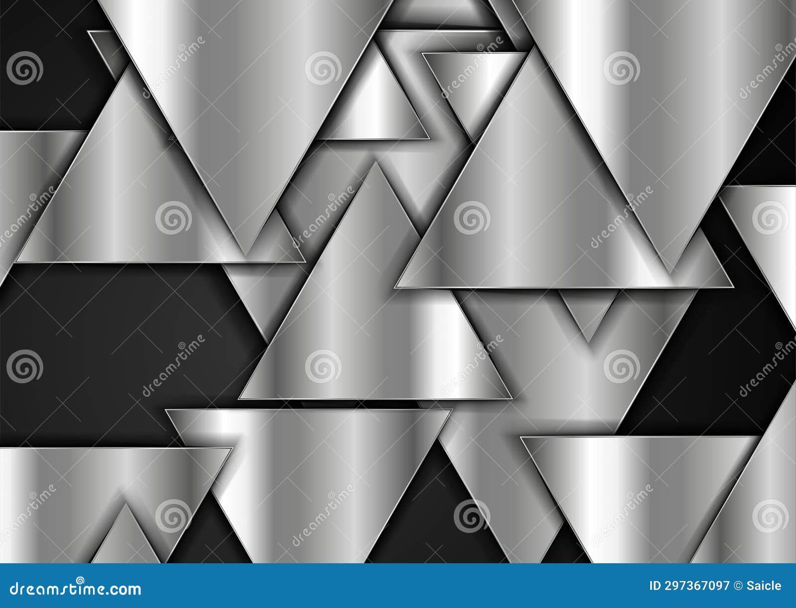 Silver Metallic Triangles Abstract Technology Background Stock ...