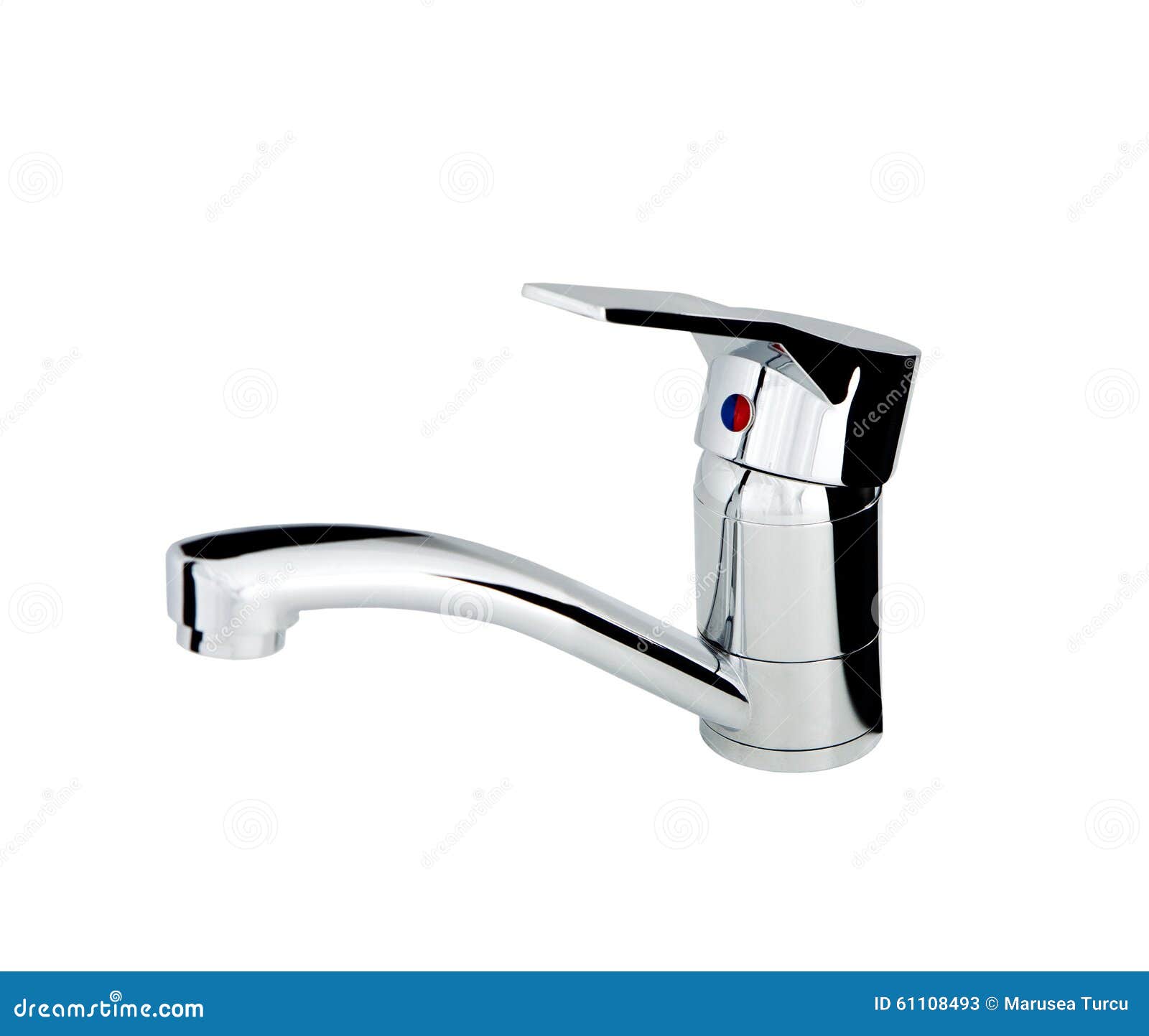 Silver Metallic Water Tap on White Background Stock Image - Image of ...