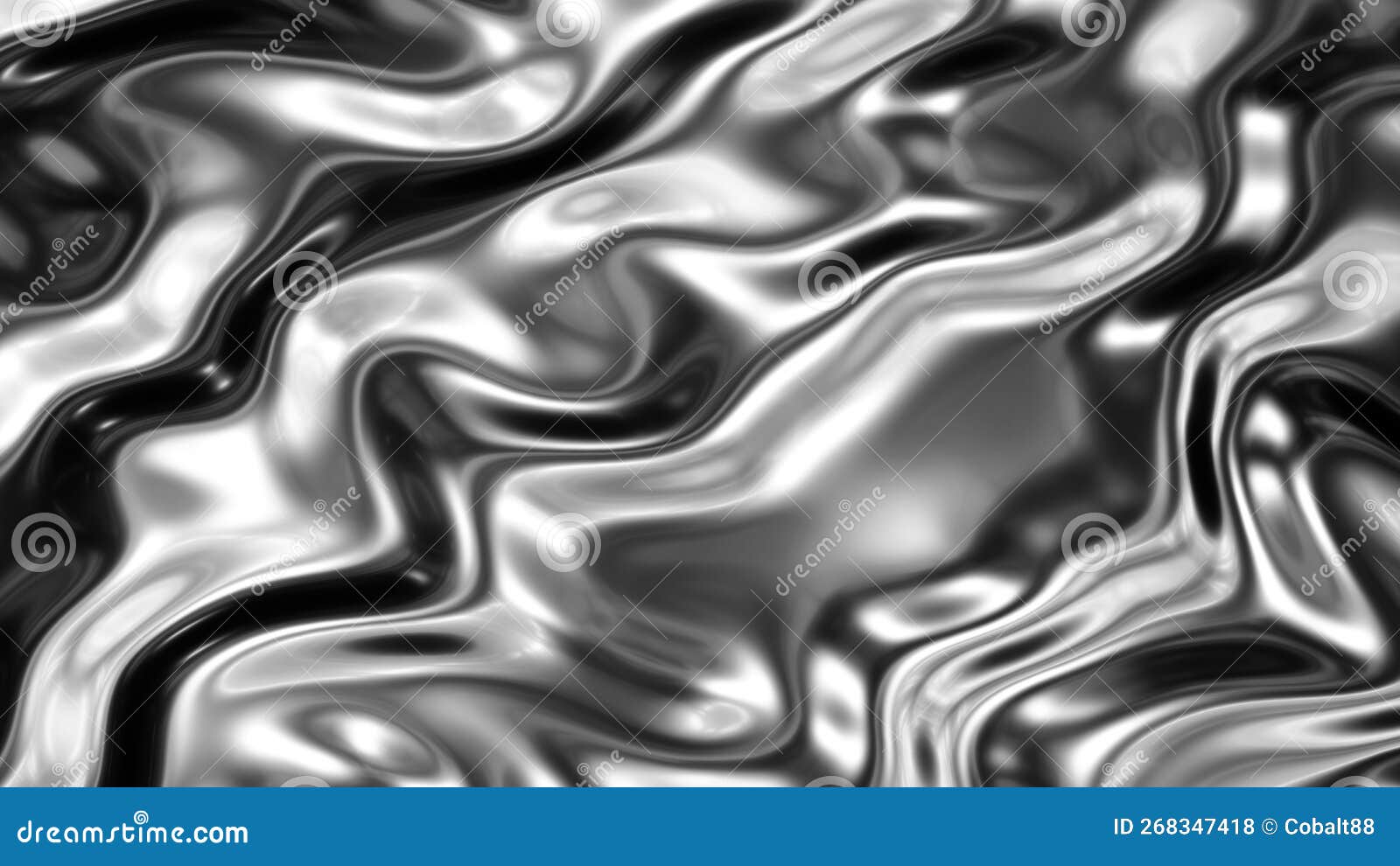 Silver Metallic Waves, Shiny Chrome Metal Wavy Liquid Pattern Texture ...